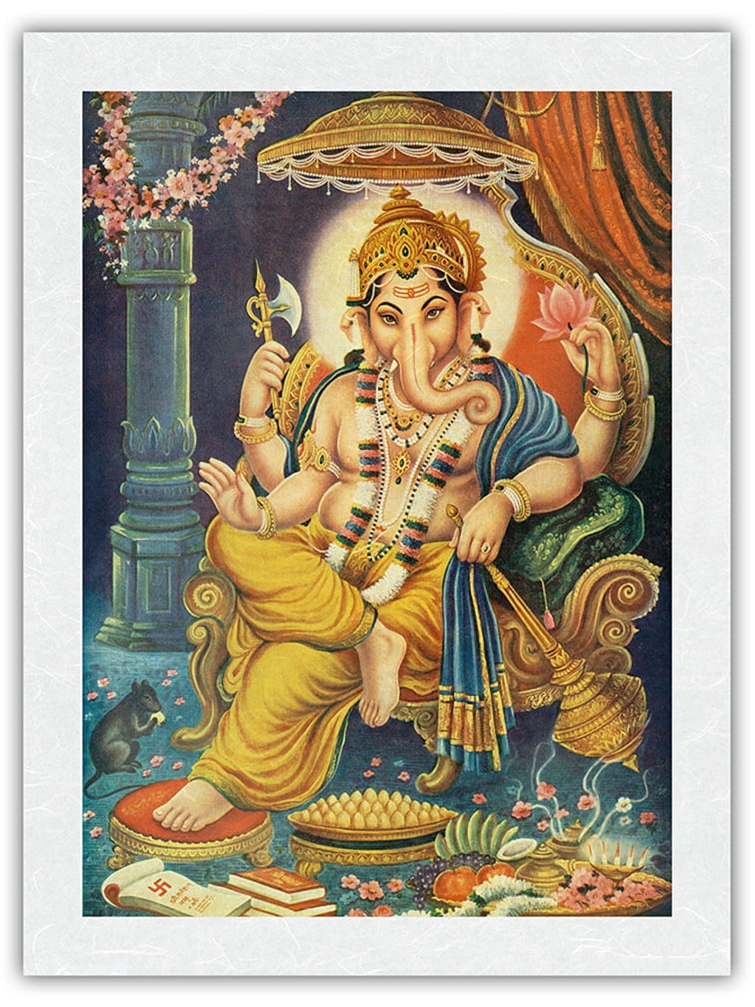 Ganesha - India - Hindu Lord Ganesh Remover of Obstacles - Vintage ...