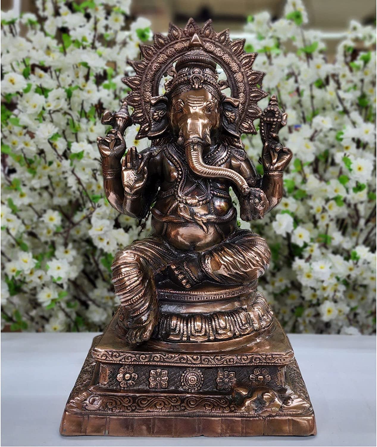 Ganesha Statue in Bronze Lord Ganesha Idol Ganpati Sculpture Hindu God ...