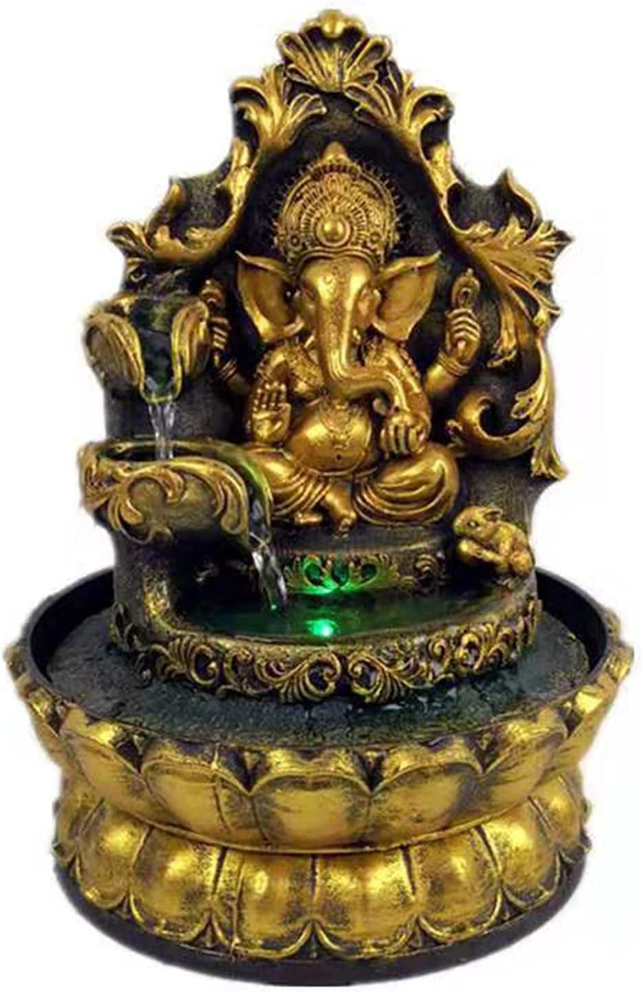 Ganesha Statues Indoor Water Fountain, Elephant Buddah Statute Tabletop ...