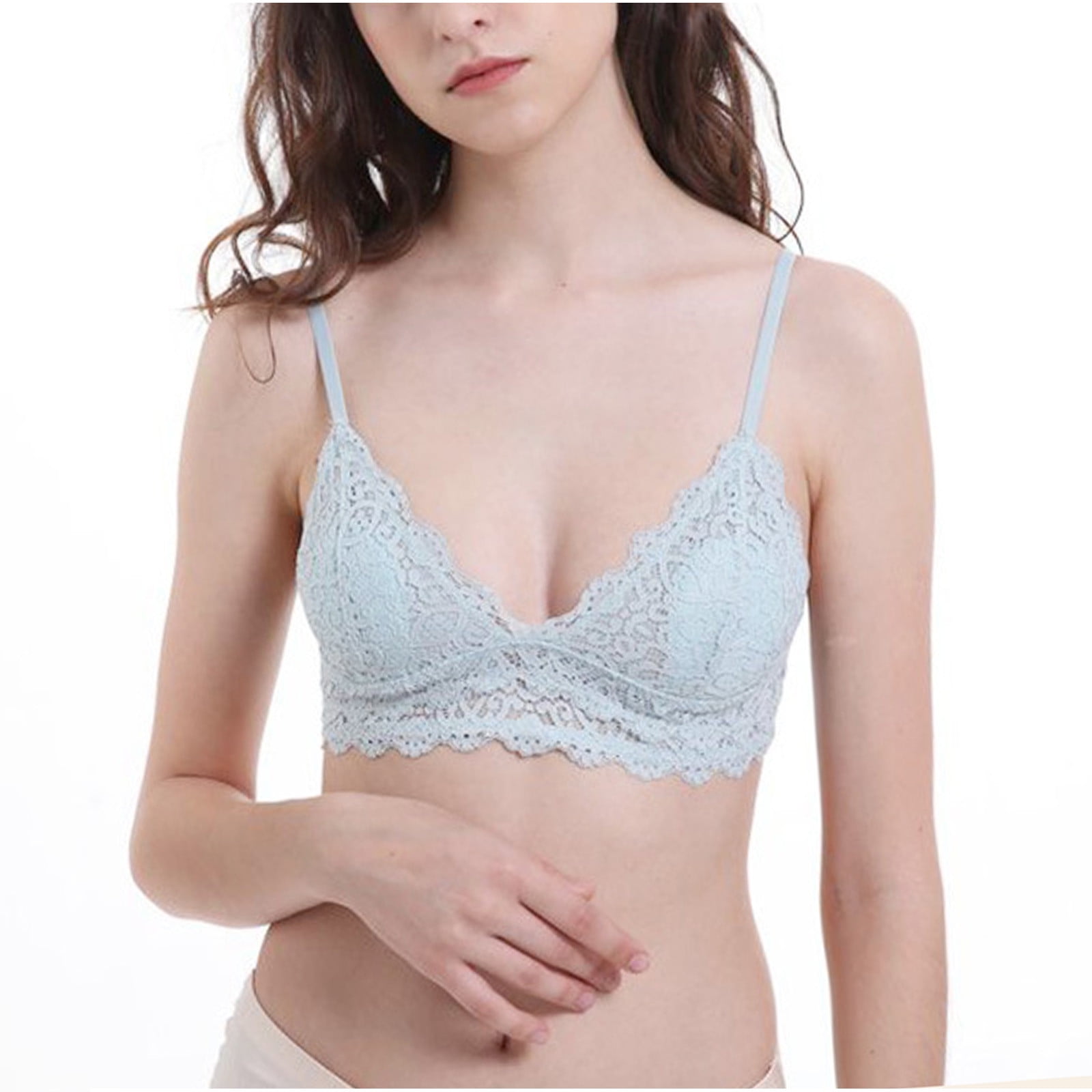 Ganfancp Bras For Women Rimless Bra Thin Cup Girl Sexy Comfortable Lace