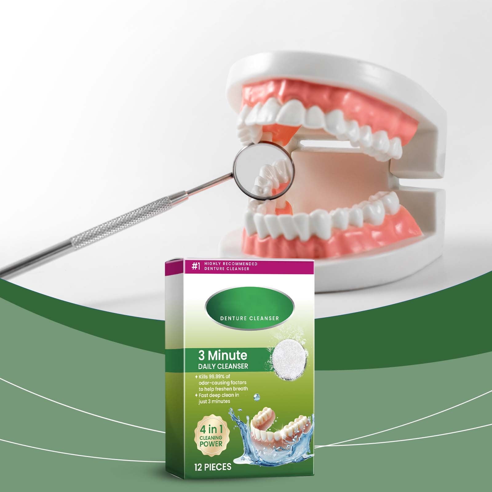 Ganfancp Denture Cleaning Tablets, Stain Removal Effervescent Tablets ...