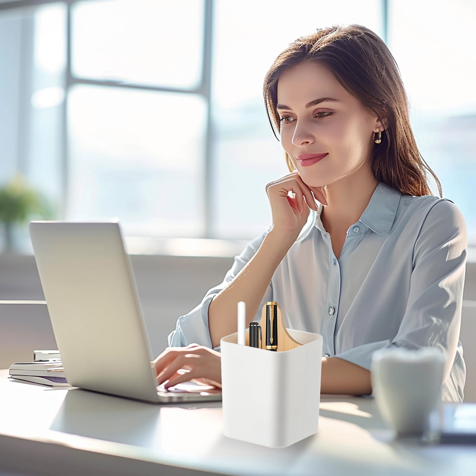 Ganfancp Desktop Storage Box, Dual Compartment Design, Space-Saving ...