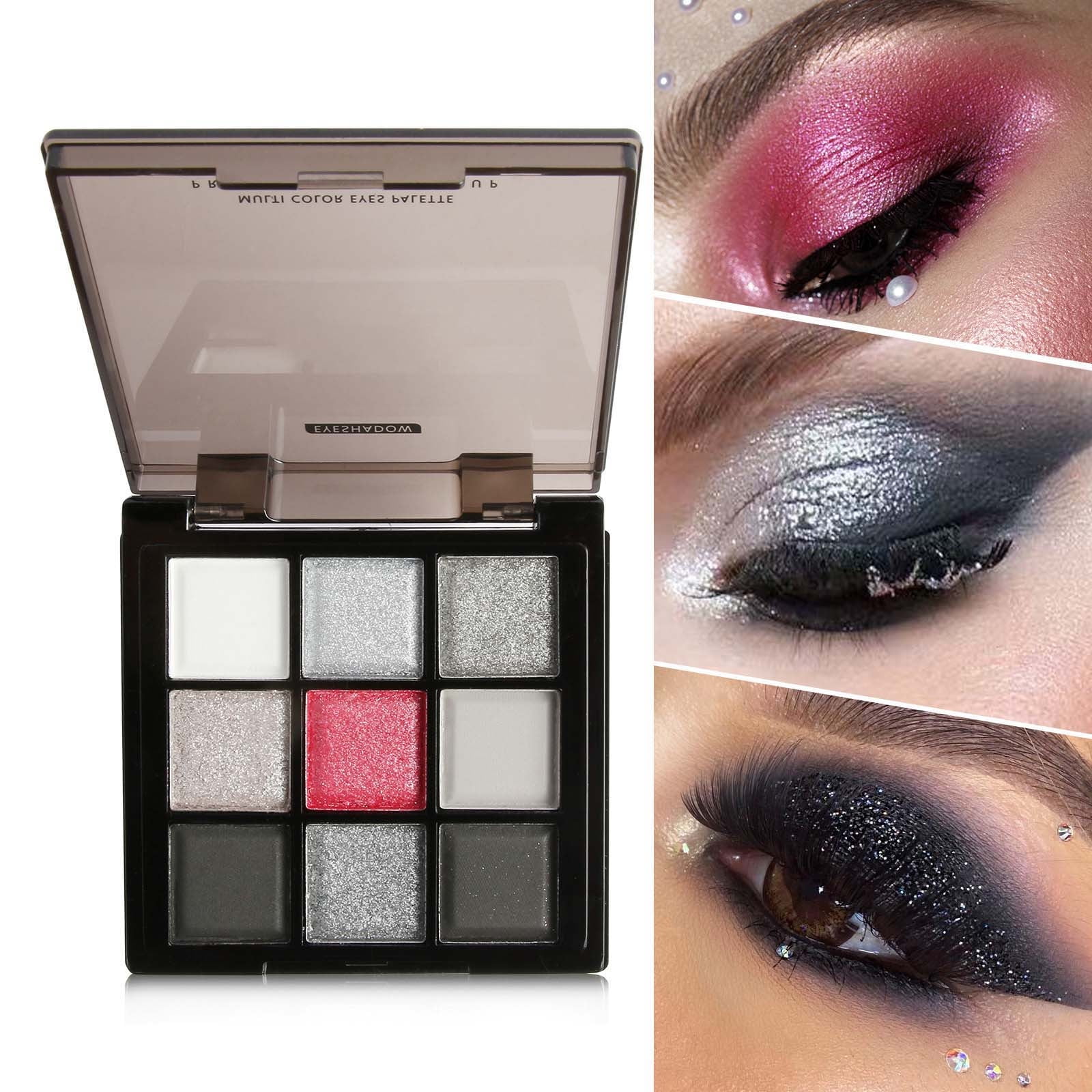 Ganfancp Eyeshadow Color Palette, 9 Color Matte Glitter Set, Waterproof ...