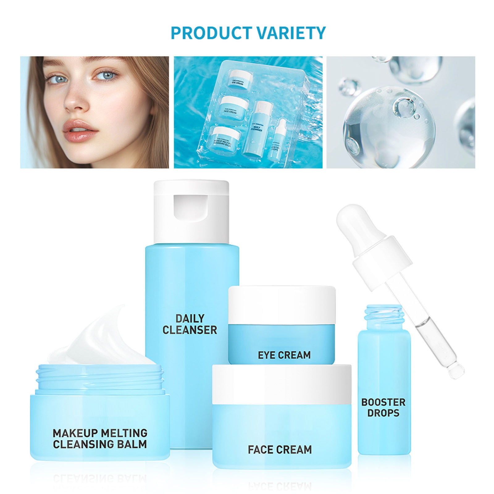 Ganfancp Facial Care Set, Complete Routine Cleanser Serum Eye Cream ...