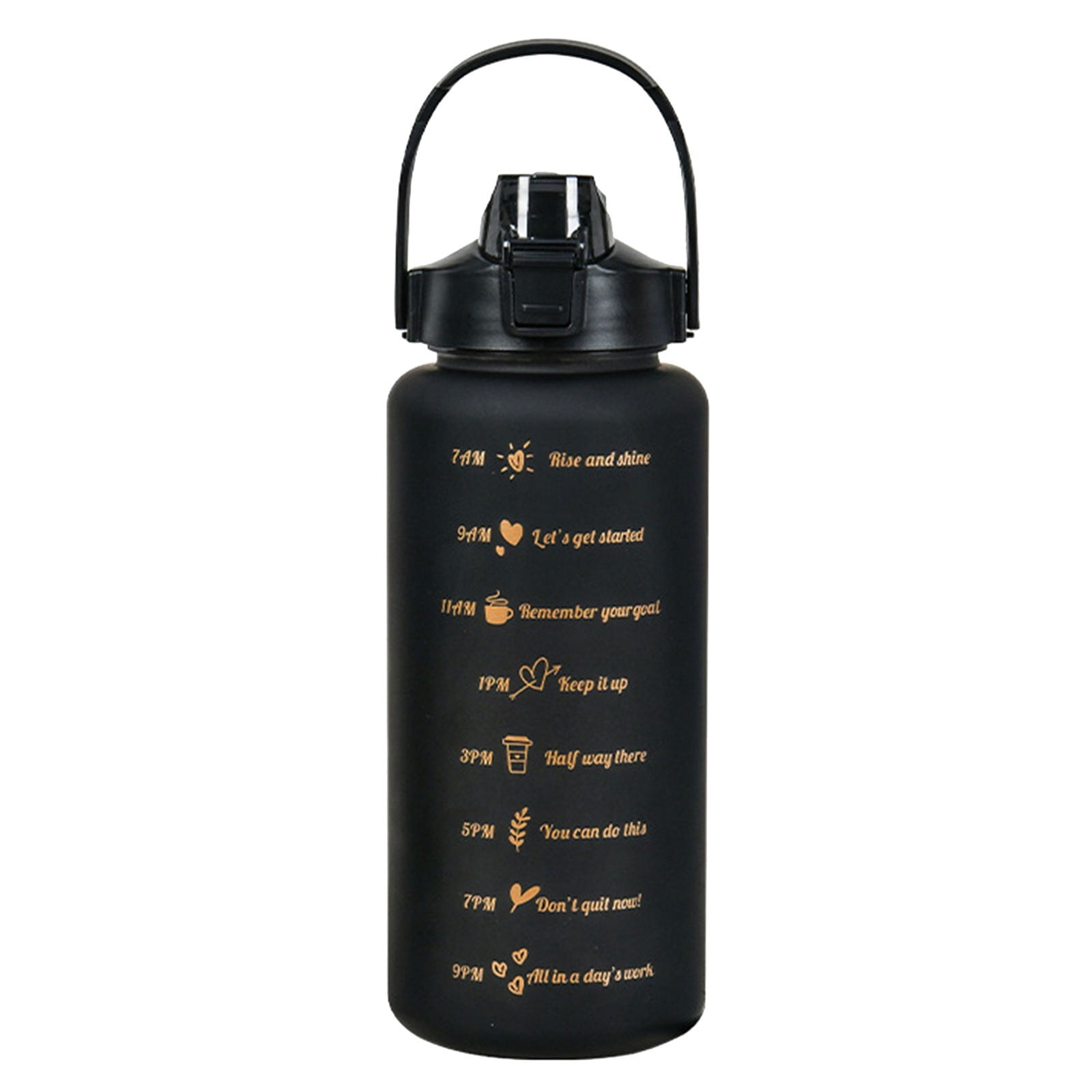 Ganfancp Fitness Water Bottle, 2 Liter Leakproof Plastic Cup, Detachable Straw Hydration Bottle ...