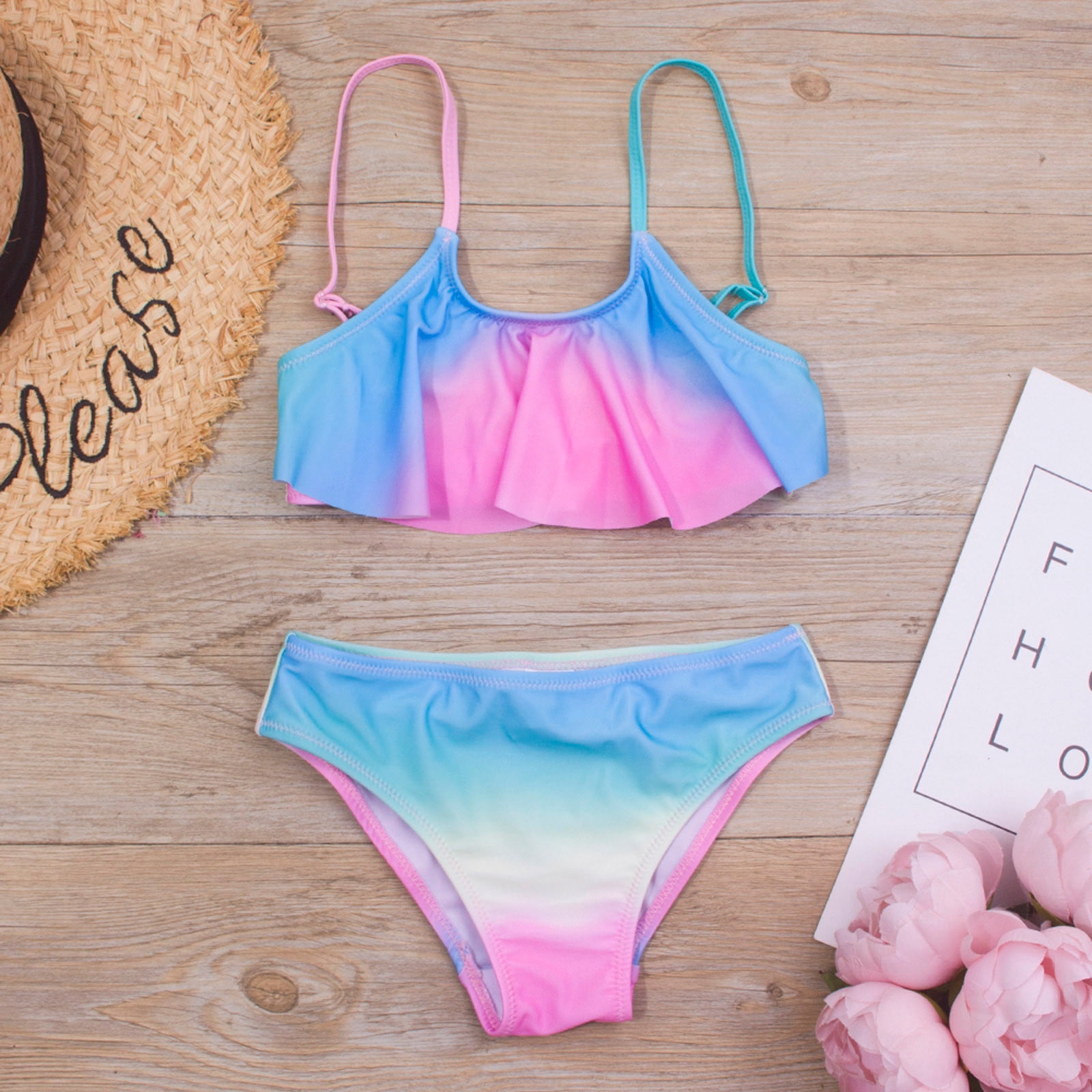 Ganfancp Girls' Swimwear, Kids Bathing Suits Toddler Girls Swimsuit ...