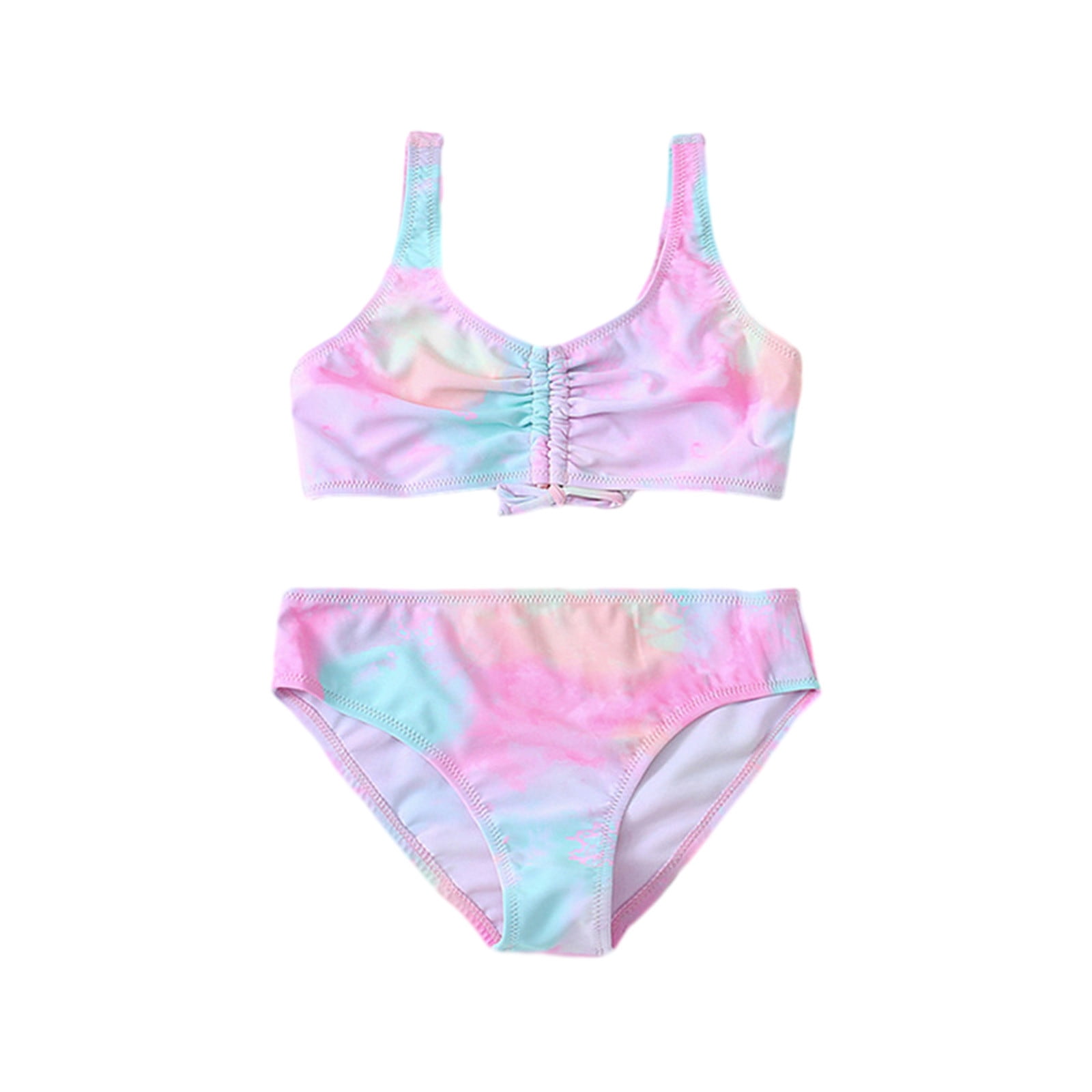 Ganfancp Girls Tankini Swimsuit Girls' Big Girl Gradient Printed Bikini ...