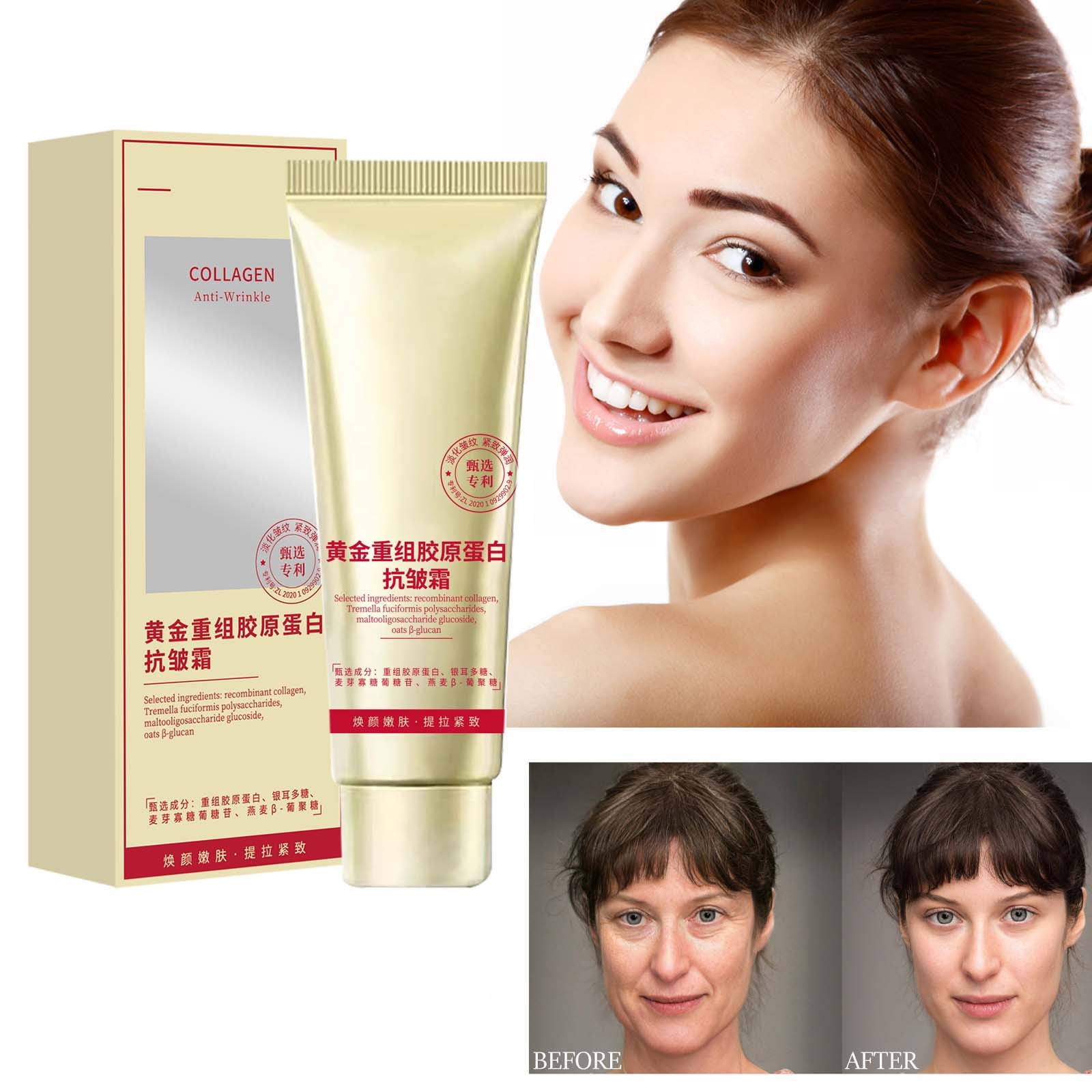 Ganfancp Gold Against-Aging Cream, Luxurious Hydration Firming Cream, Deep Moisturizing Anti ...