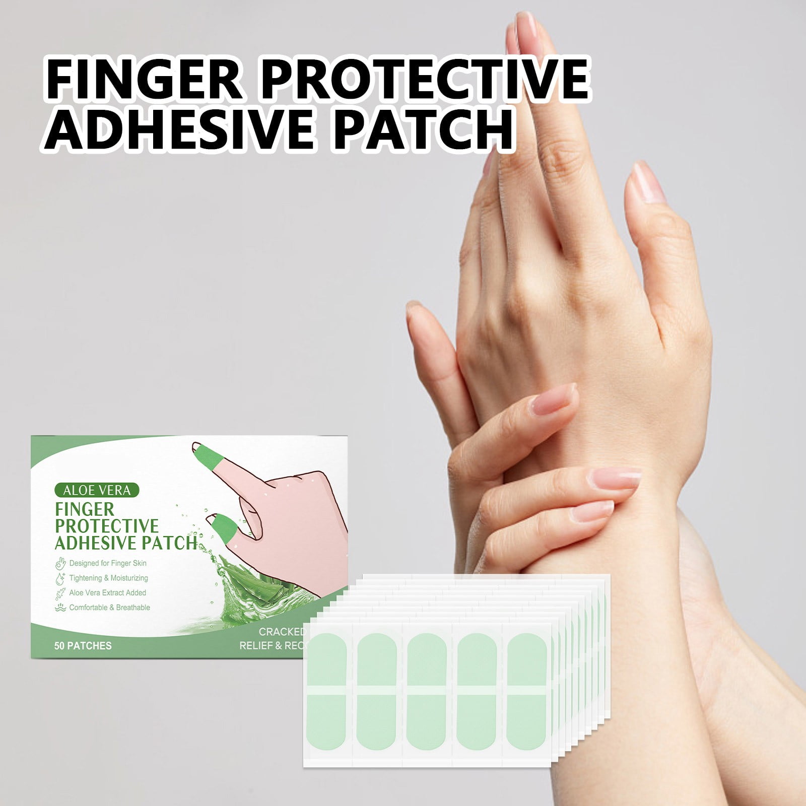 Ganfancp Hand Crack Repair Patch, Aloe-Infused Moisturizing Tape ...