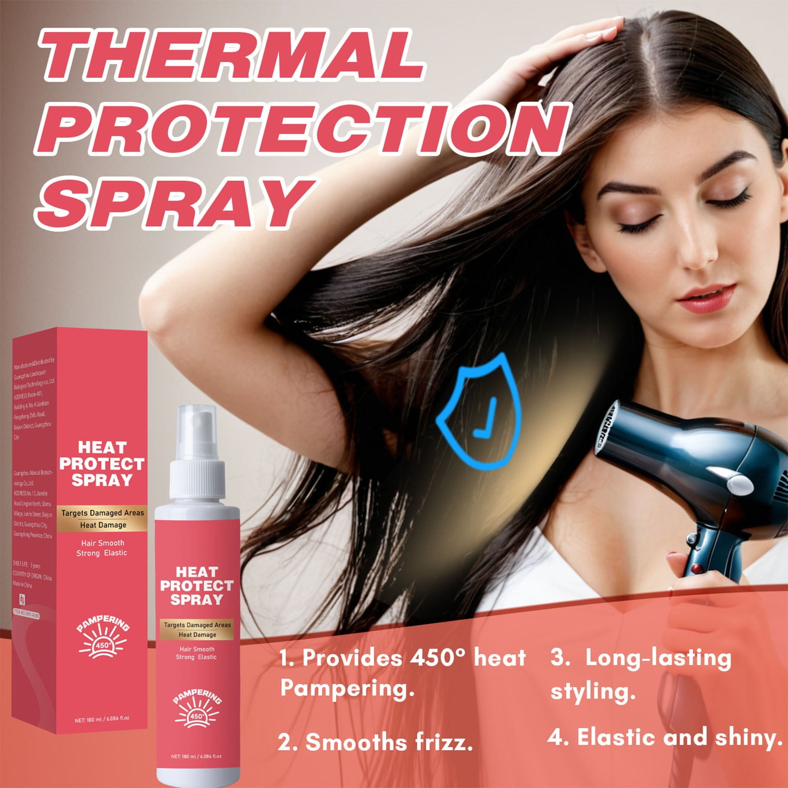 Ganfancp Heat Protection Spray, Protein Repair Thermal Shield ...