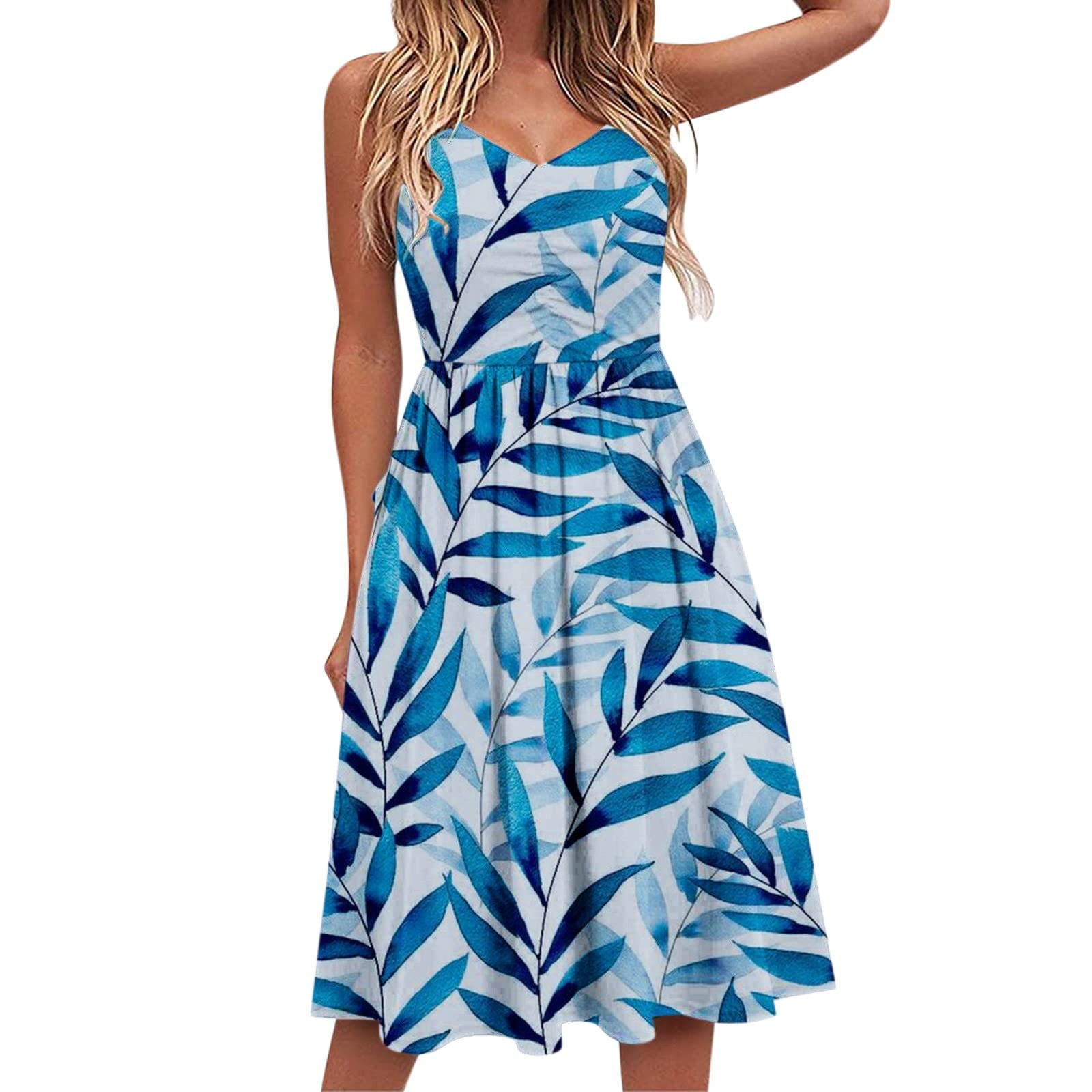 Ganfancp Ladies Summer Dresses for Women 2024Strappy Dress Women's ...