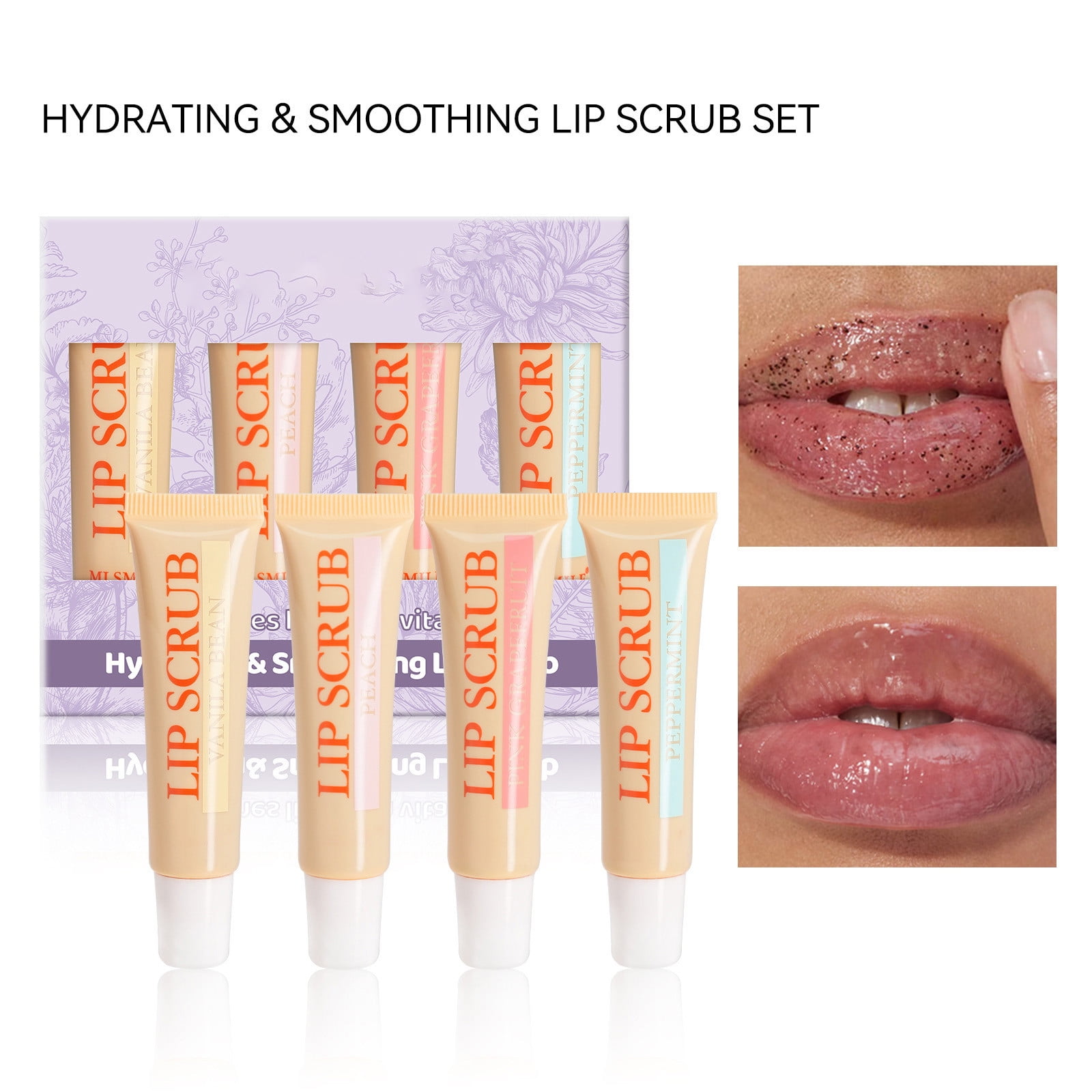 Ganfancp Lip Scrub Set, Nourishing Exfoliating Cream, Moisturizing Lip ...