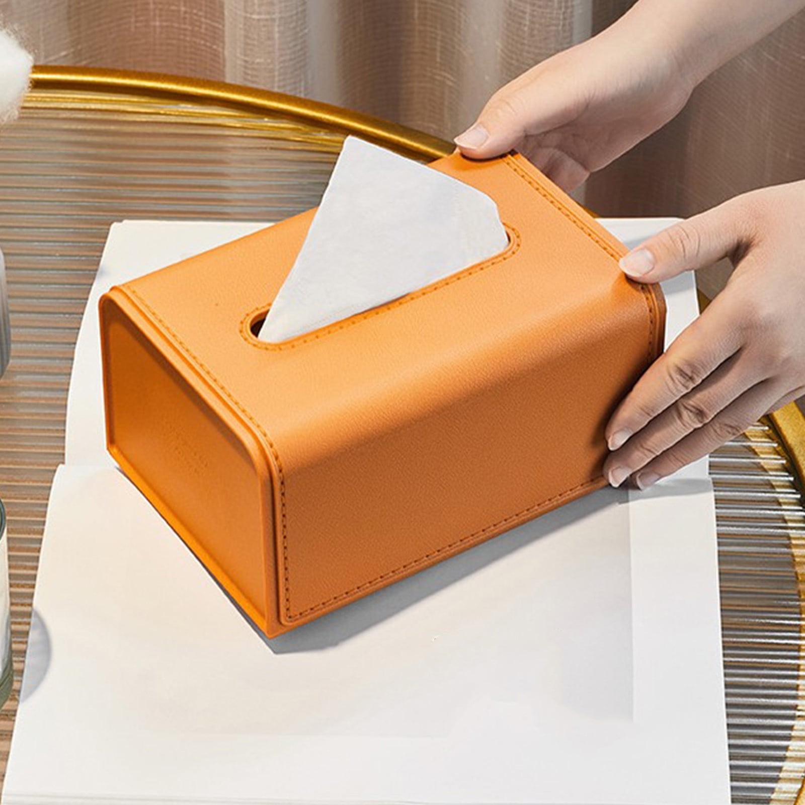 Ganfancp Matt Leather Tissue Box, Frosted Leather Design, U Shaped Wide ...