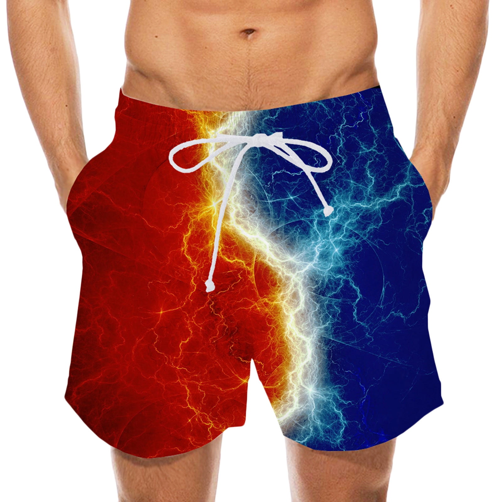 Ganfancp Mens Swimming Trunks 9 Inch Inseam Men Casual Summer Elastic