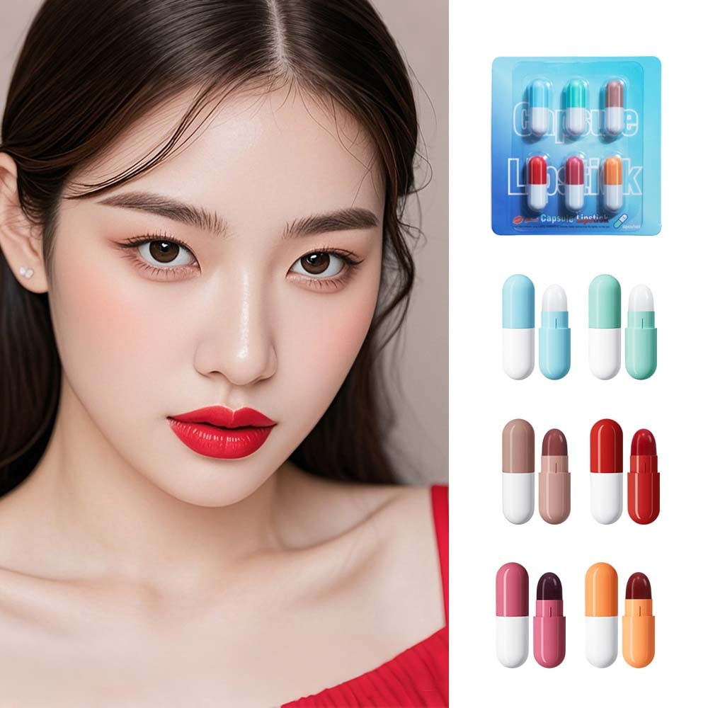 Ganfancp Mini Lipstick Set, Hydrating Lip Color Collection, Portable 6 ...