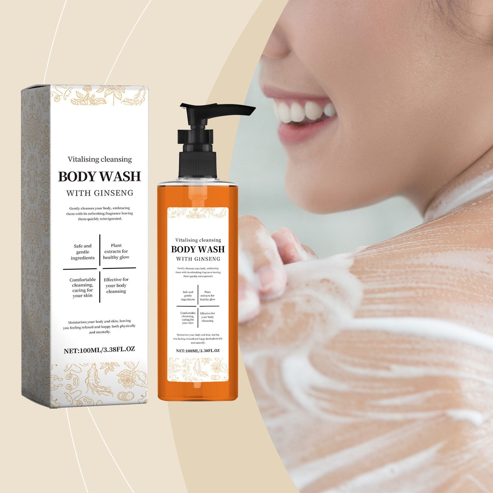 Ganfancp Moisturizing Shower Gel, Refreshing Papaya Infused Body ...