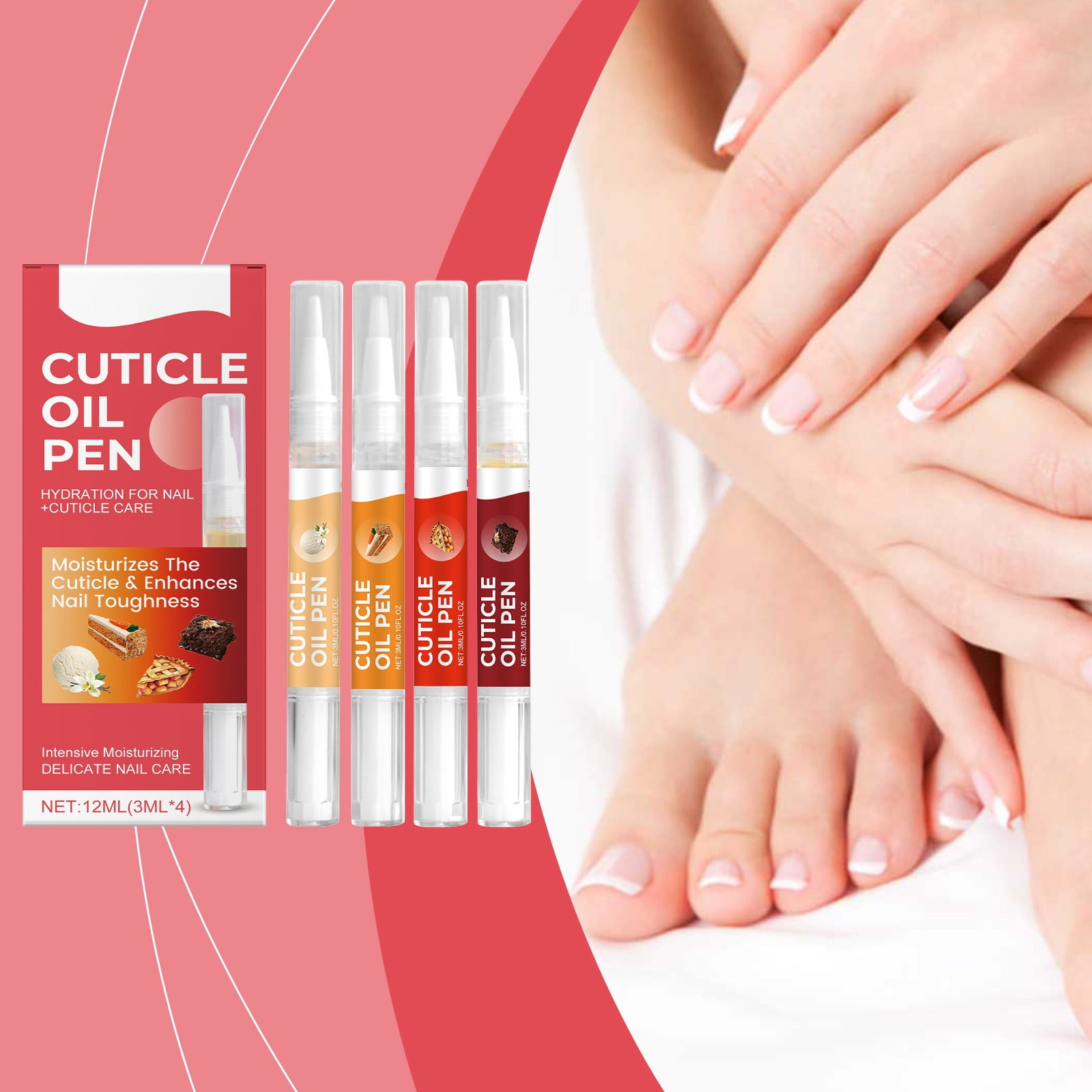 Ganfancp Nail Strengthener, Scented Cuticle Oil Pen Set, Nourishing ...