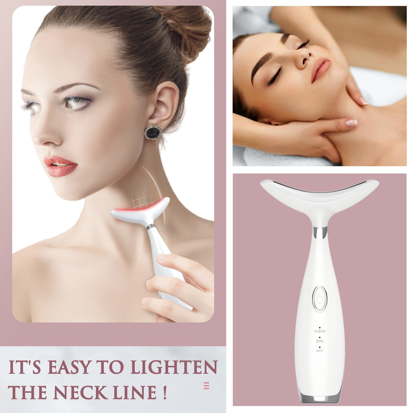 Ganfancp Neck Device, Firming Wrinkle Remover Tool, Portable Vibration Massaging Tool, Dermis ...