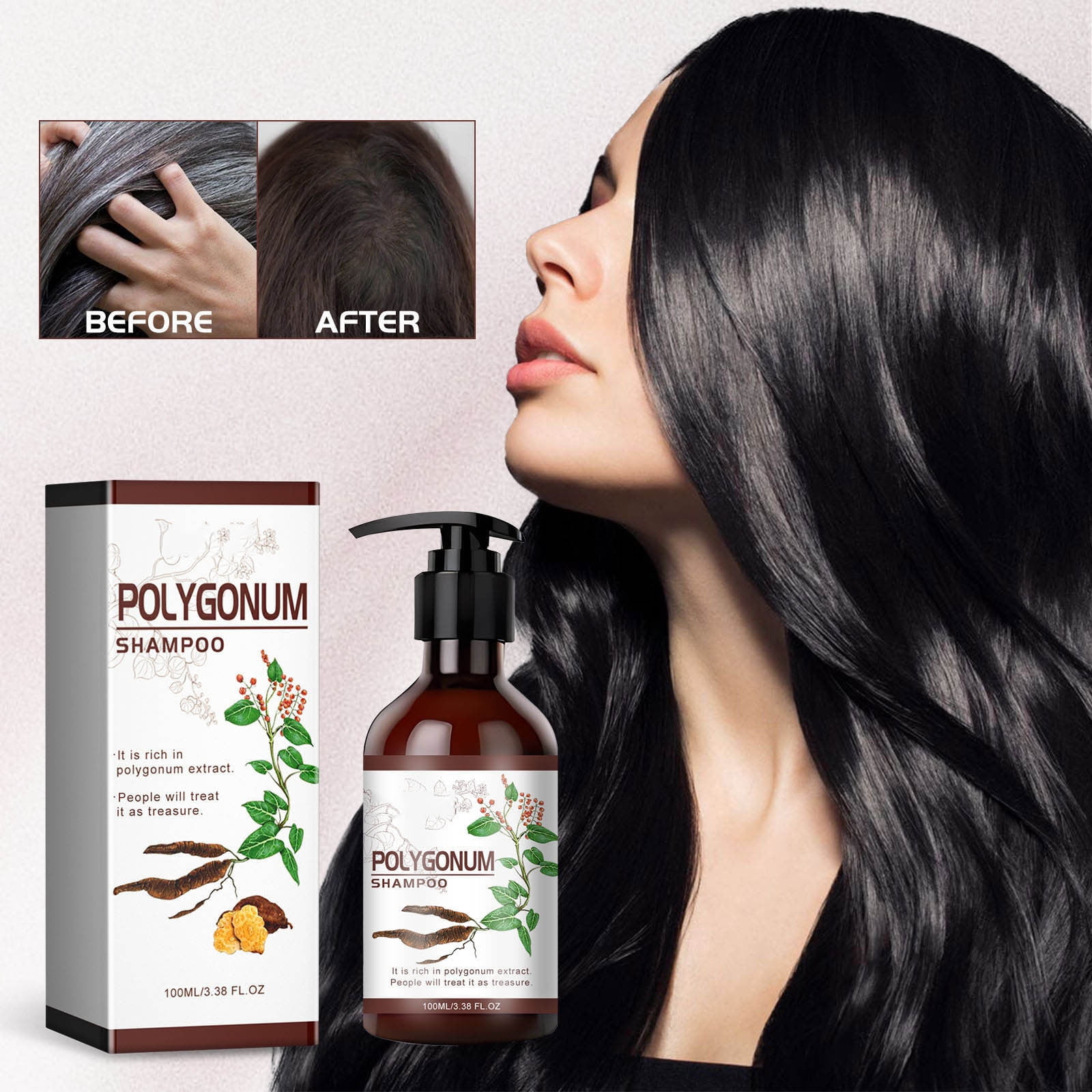 Ganfancp Polygonum Shampoo, Natural Herbal Recipe, Nourishing Scalp ...