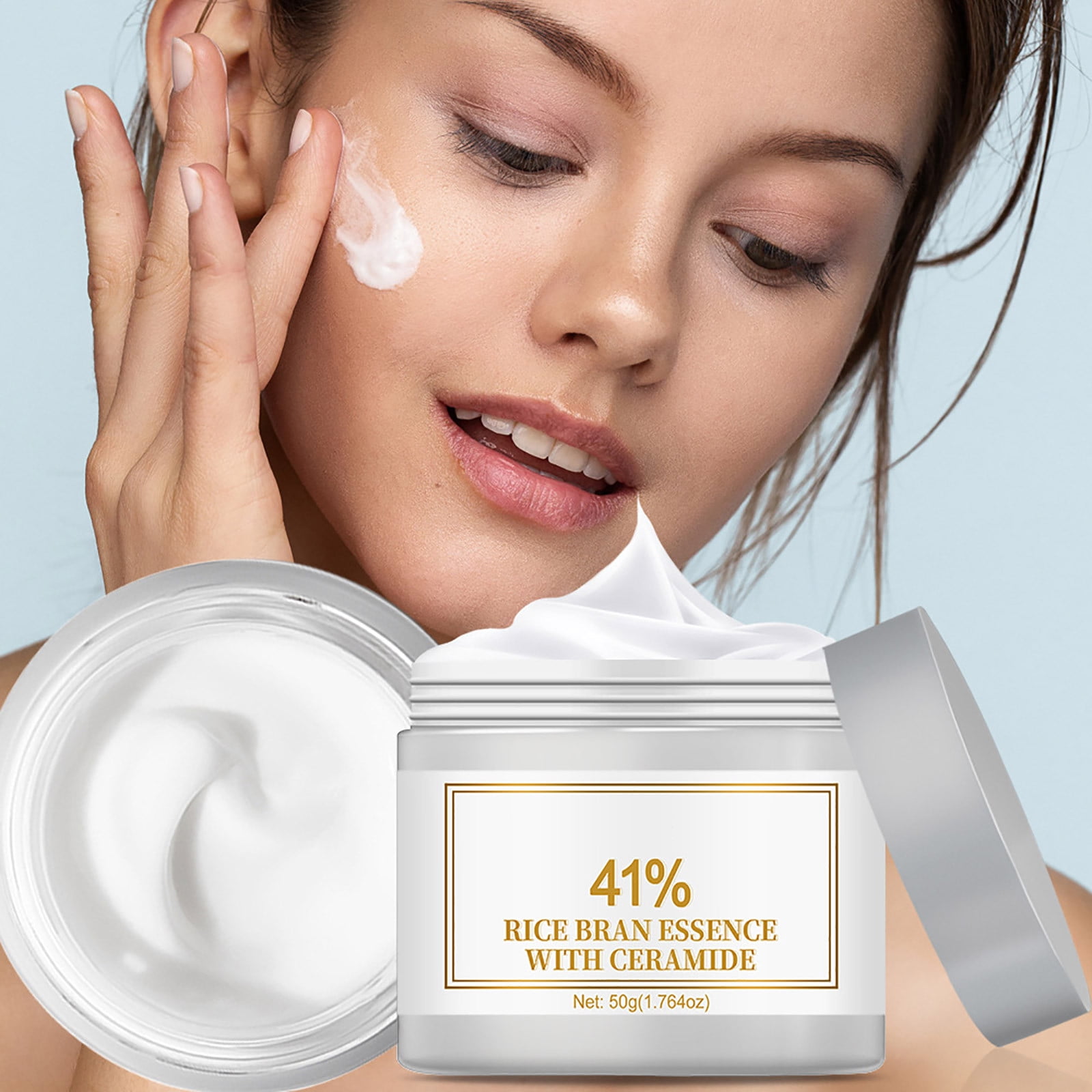 Ganfancp Rice Bran Cream, Ceramide Infused Hydrating Moisturizer, Wrinkles Reducing Firming ...
