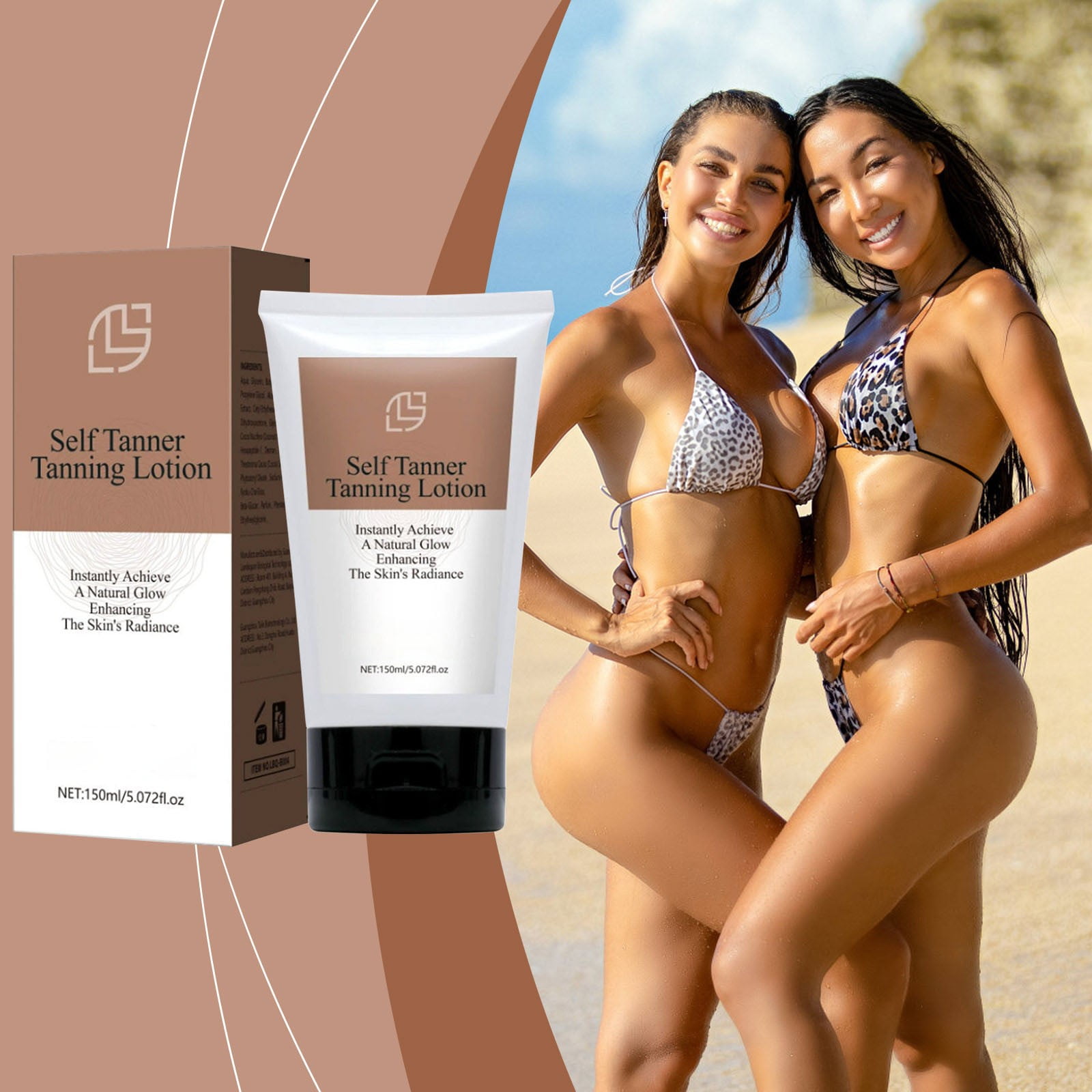 Ganfancp Self Tanning Lotion, Deep Hydration for Sleek Dermis, Sun Protection Against Harmful ...