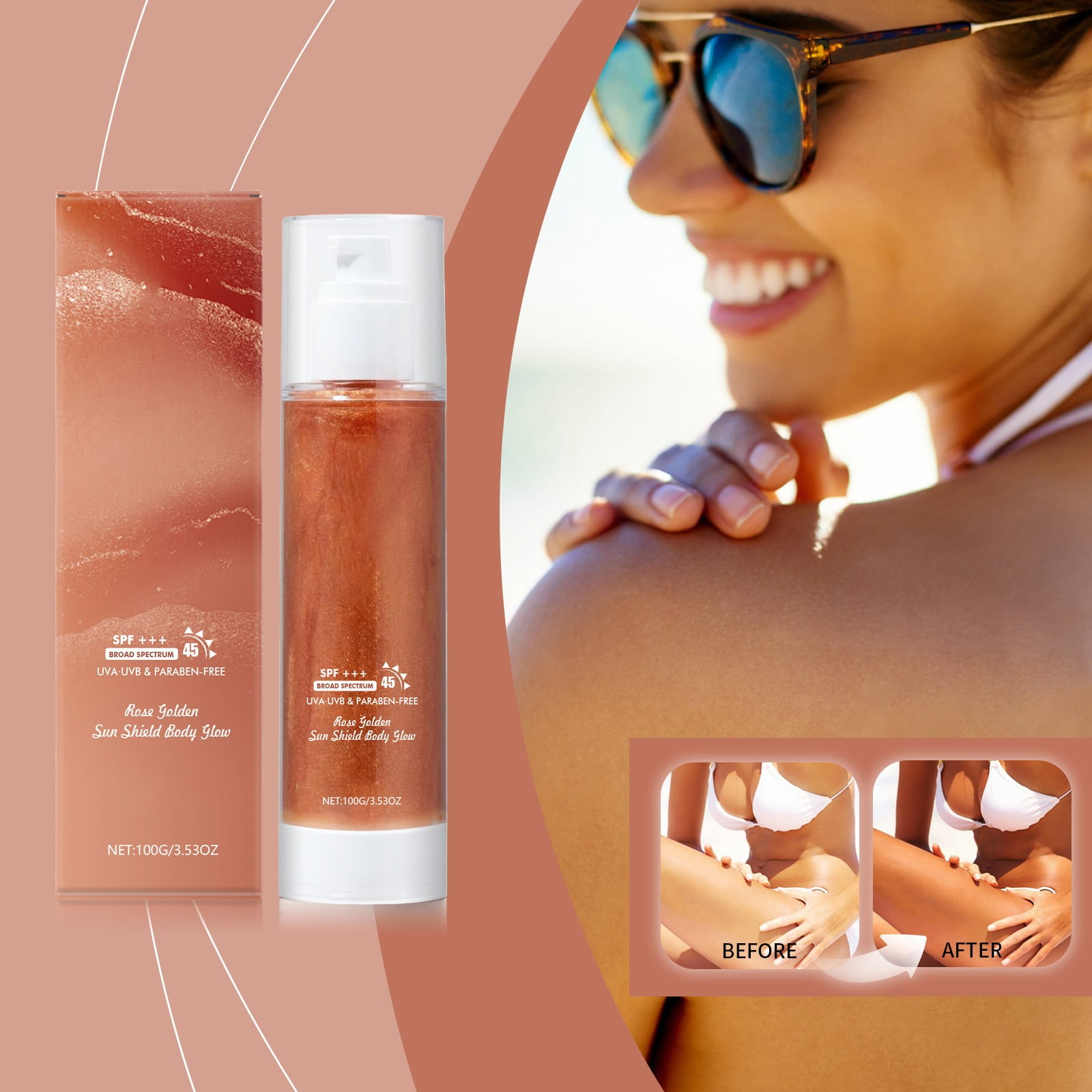 Ganfancp Sunscreen Mist, Hydrating Shimmering Body Oil, Fast-Absorbing ...