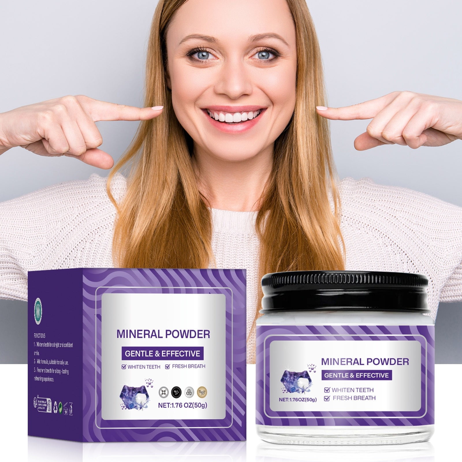 Ganfancp Tooth Powder, Natural Whitening Recipe, Fresh Mint Taste ...