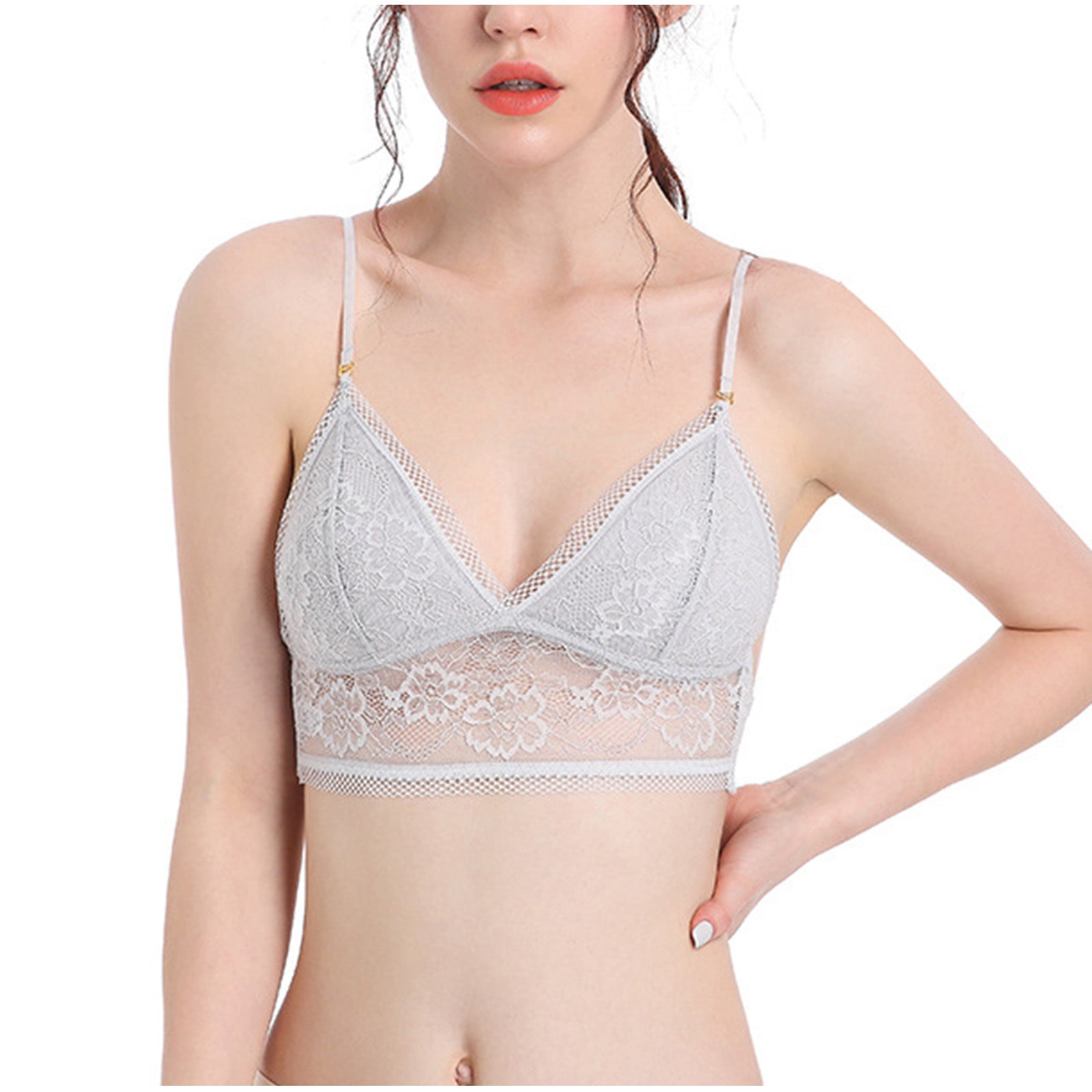 Ganfancp Womens Bra Rimless Bra Thin Cup Girl Sexy Comfortable Lace