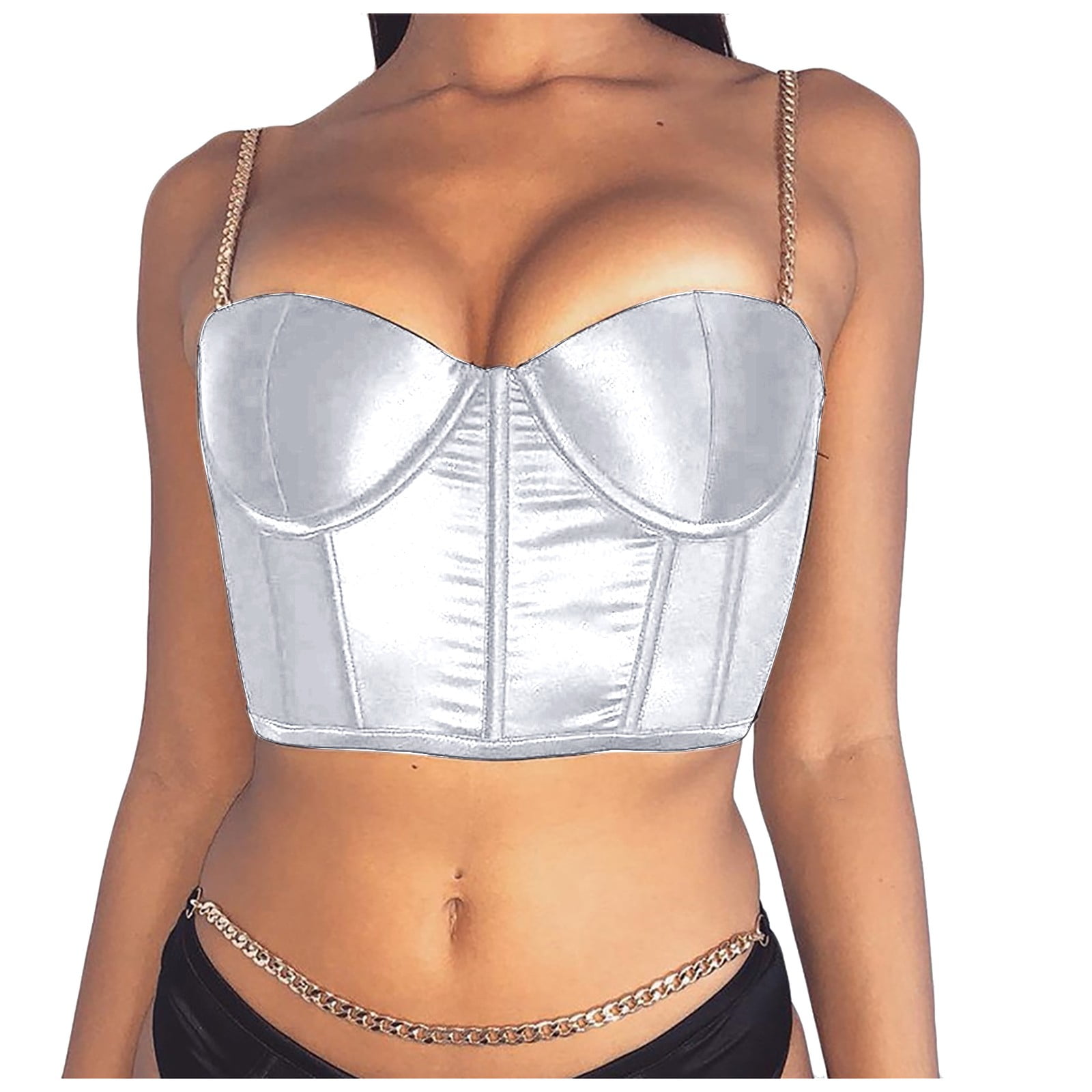 Ganfancp Womens Tank Tops Plus Size Tops Summer Crop Top Sexy Satin