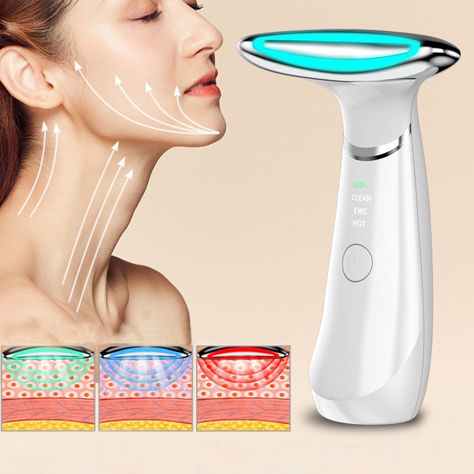 Ganfancp Wrinkle Device, 3-In-Full Face Neck Tightening Tool, Against ...