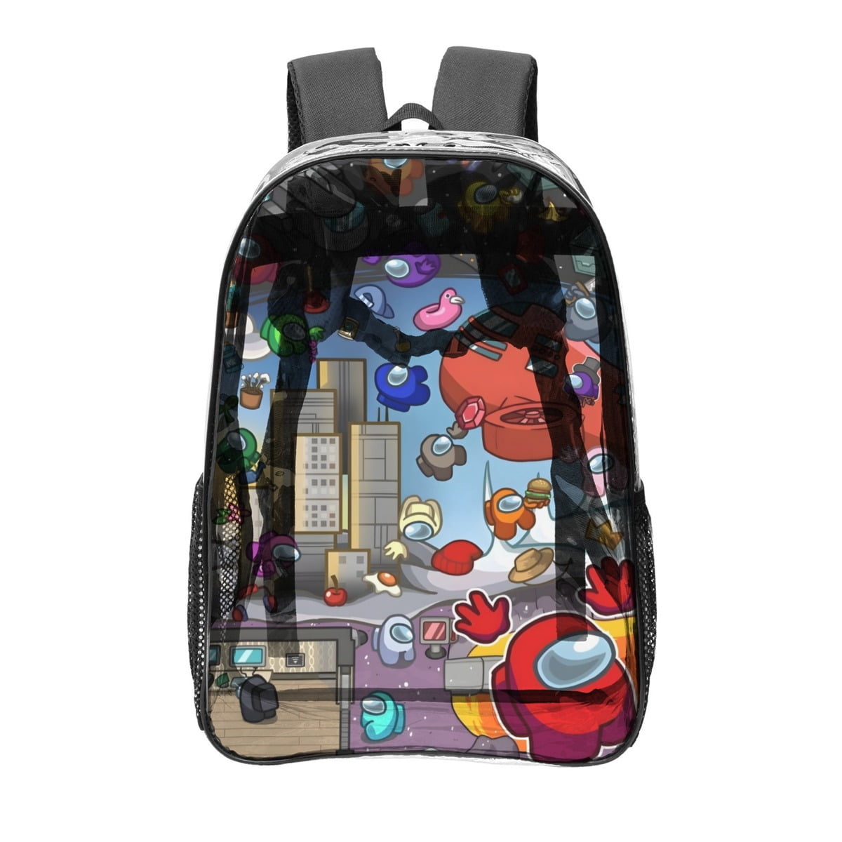 Gang Beast Pattern Transparent Backpack Lightweight And fashionable ...