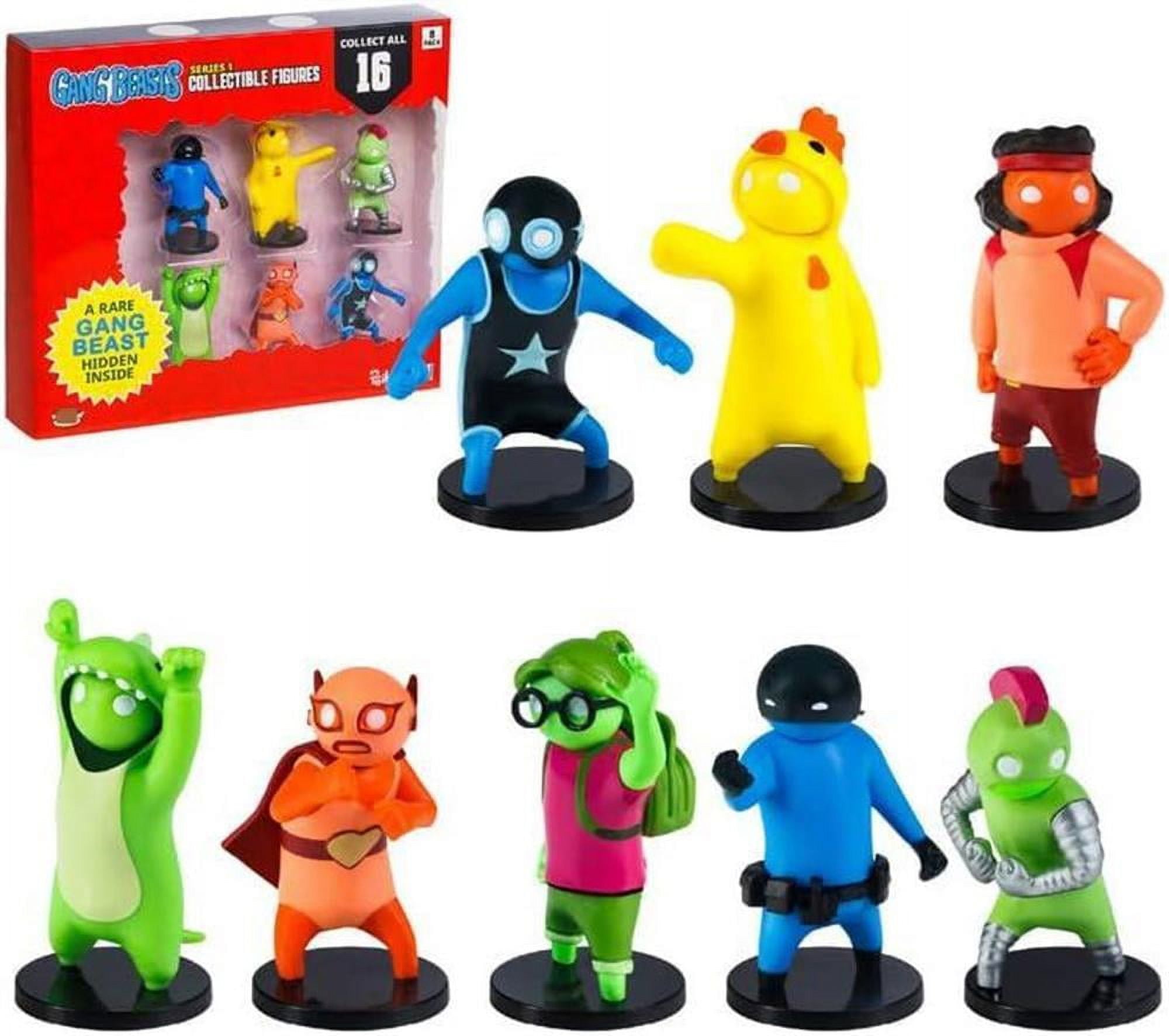 Gang Beasts Action Figures 8-Pack 2.5" Mini Superhero Wrestler Chicken ...