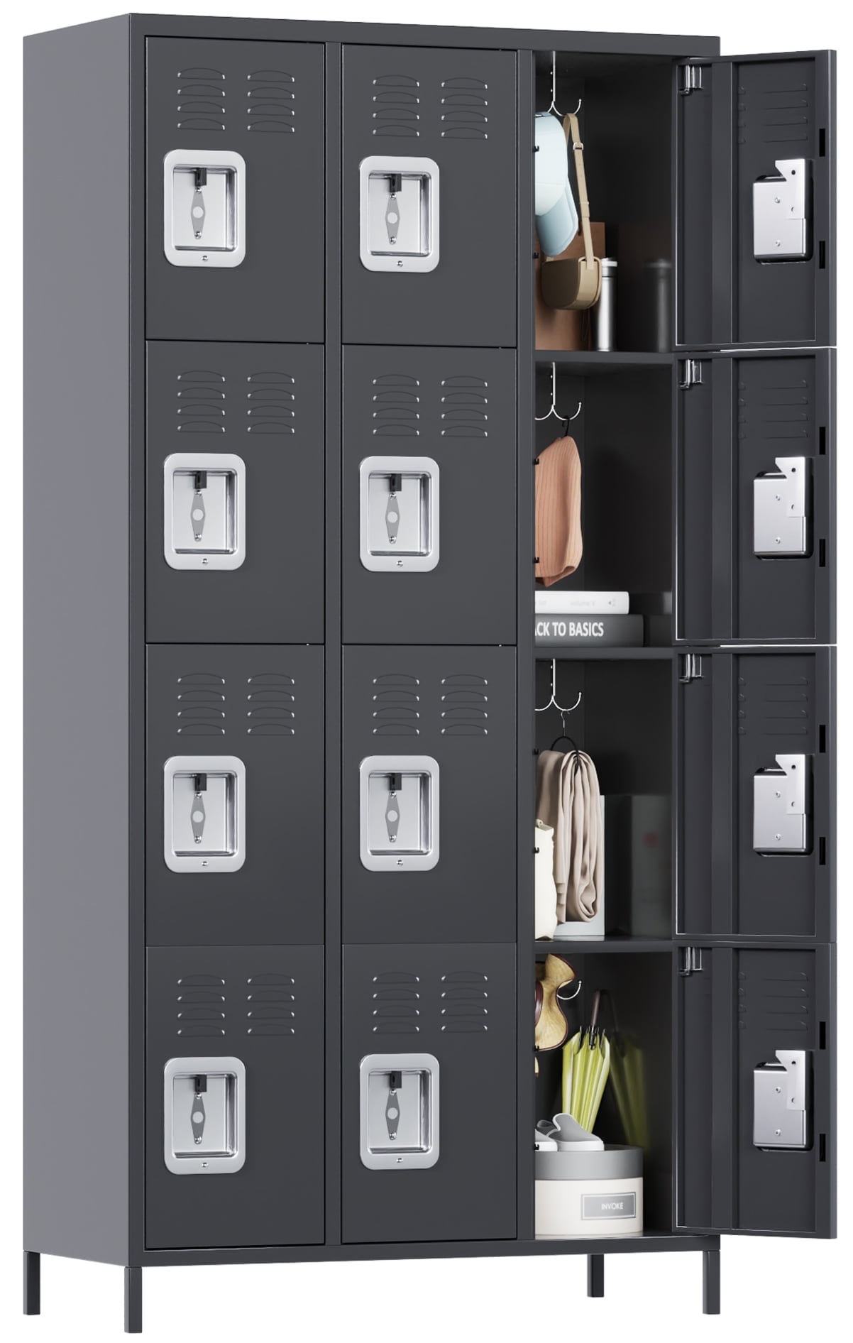 GangMei 12 Doors Metal Storage Locker Cabinet for Employees, Storage ...