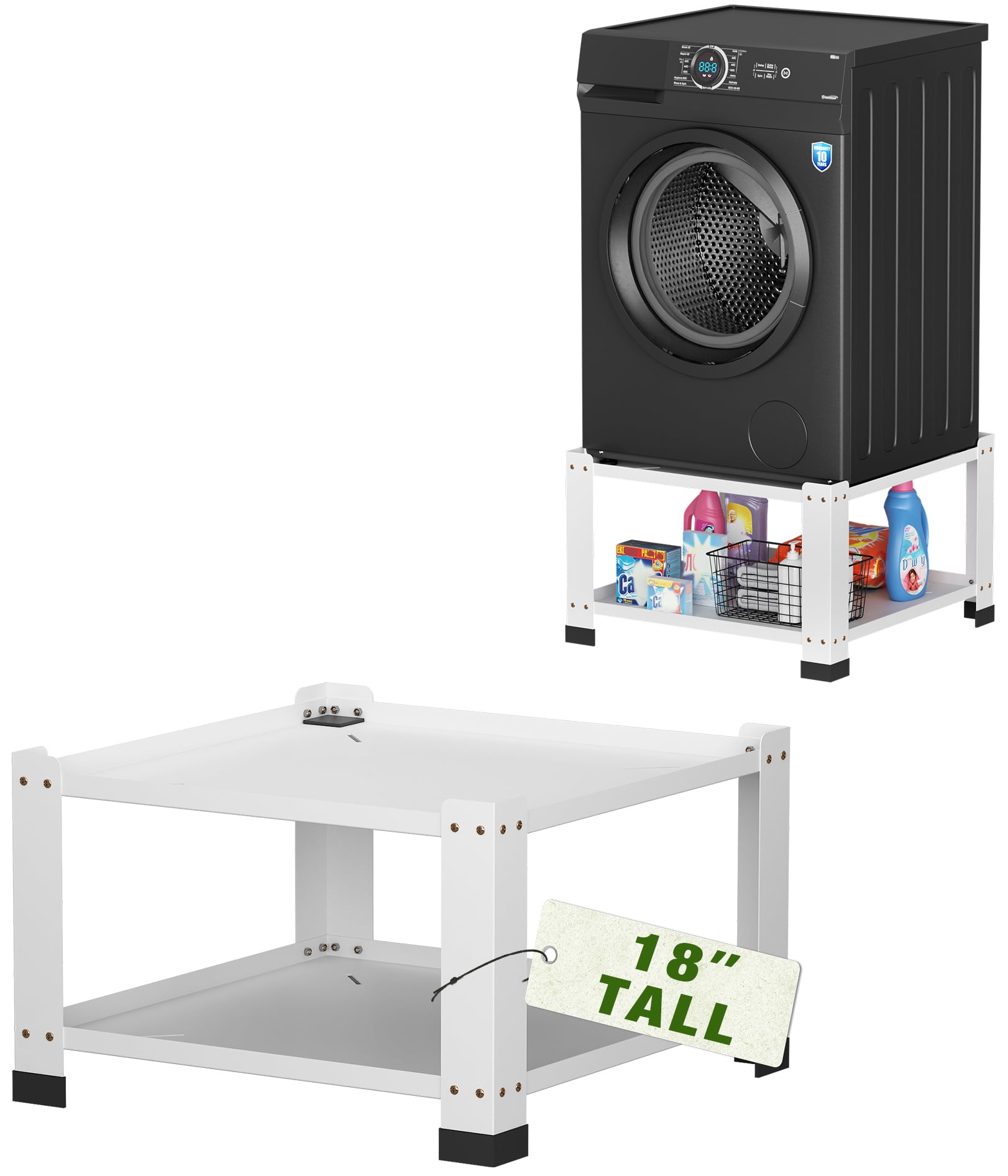 GangMei 18" Height Laundry Pedestal for Washer and Dryer, Universal Fit ...