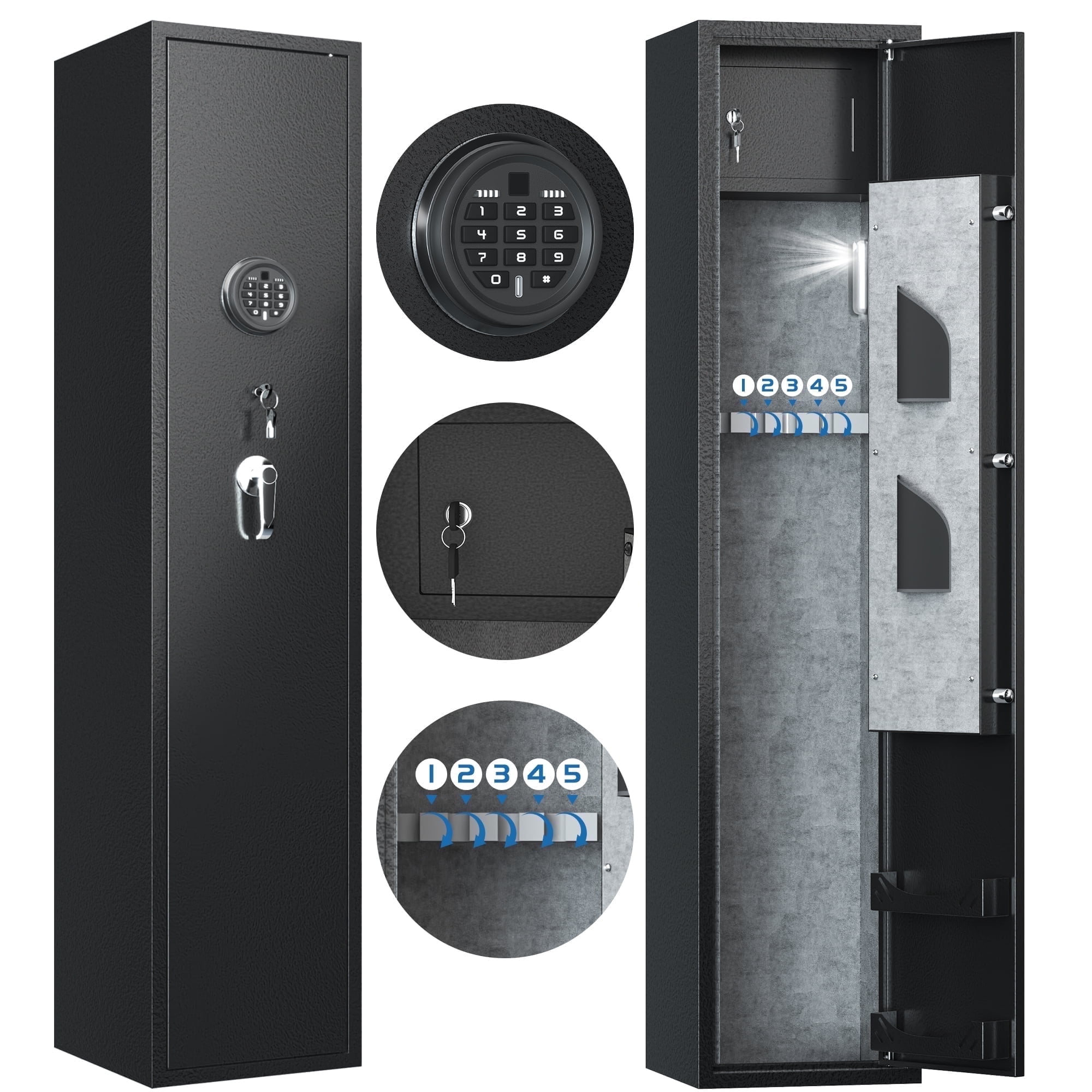 GangMei 3-5 Long Gun Safe, Quick Access Digital Gun Safe, Gun Storage ...