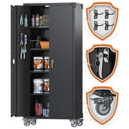 WORKPRO Black Small Industrial Metal Storage Cabinet with Doors and ...