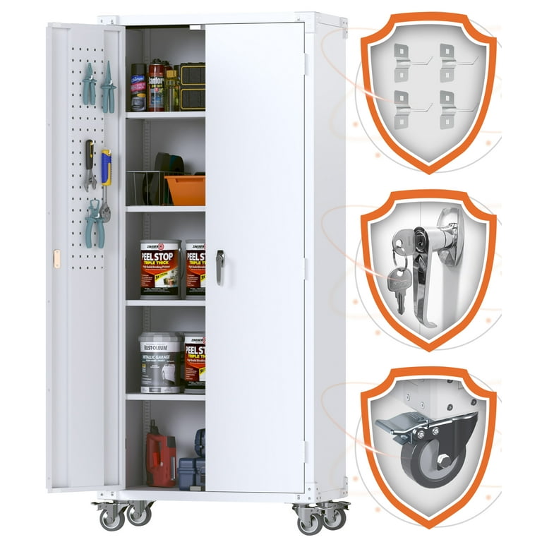 Rolling metal cabinet store