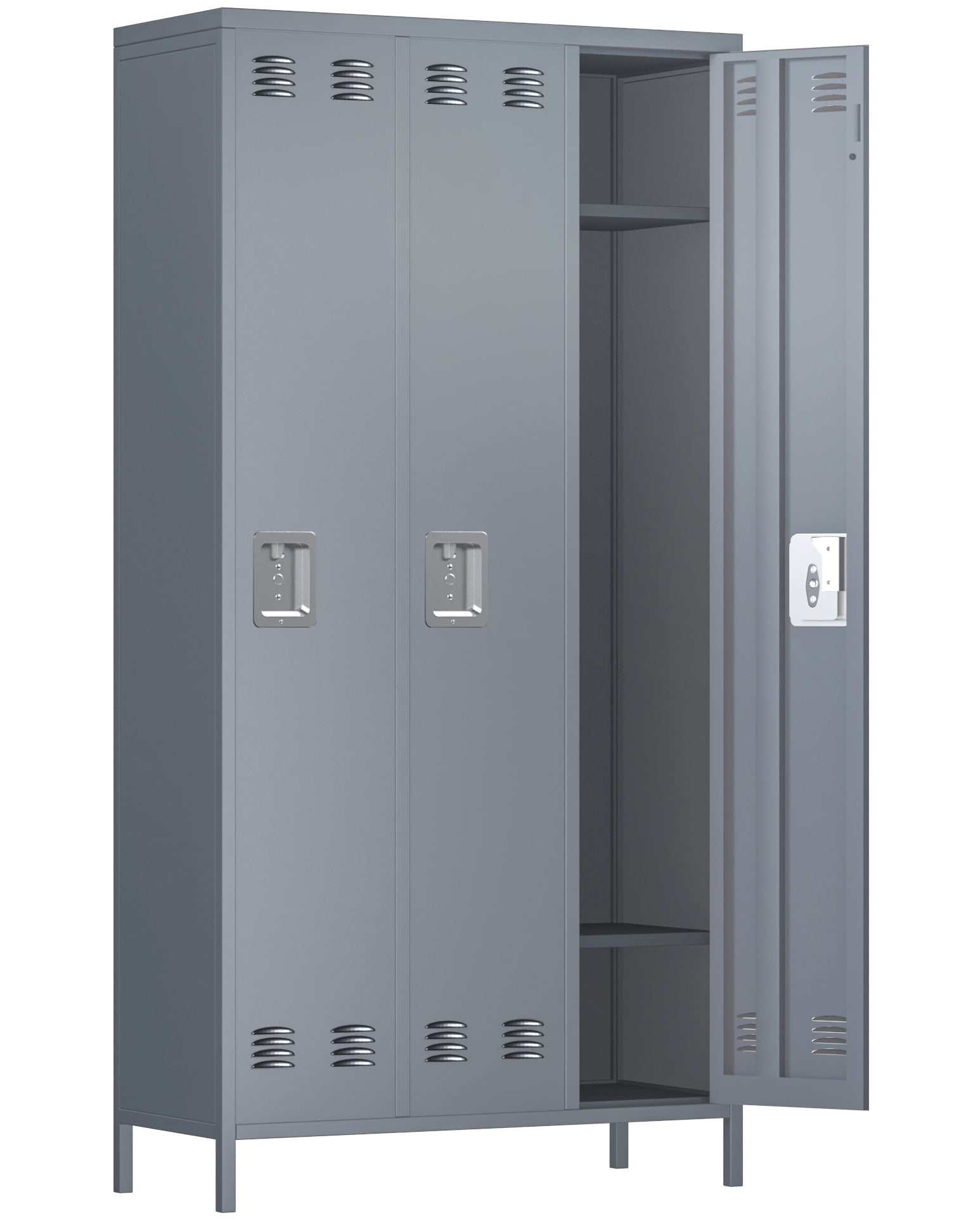 "GangMei 72"" 3-Door Metal Locker for Gym, Office, School - Steel ...