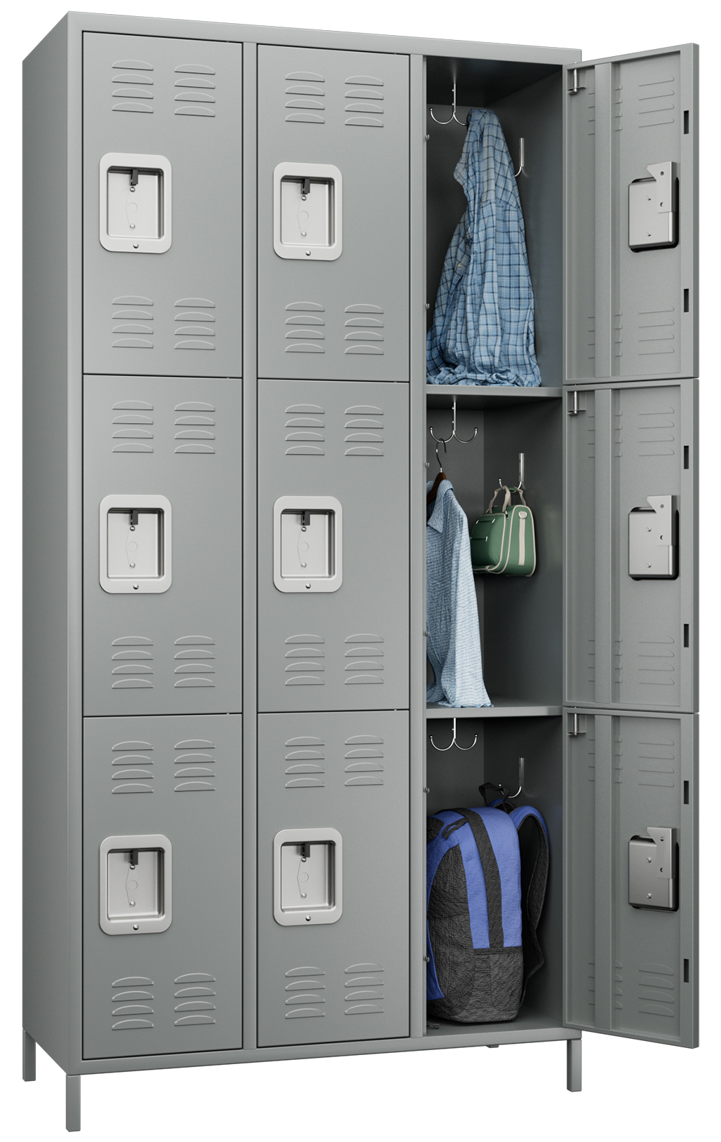 Salsbury Industries Standard Metal Locker - Triple Tier-1 Wide-Tan ...