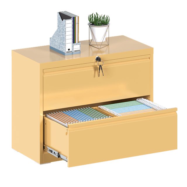 GangMei Metal Lateral File Storage Cabinet with 2 Drawers for Letter ...