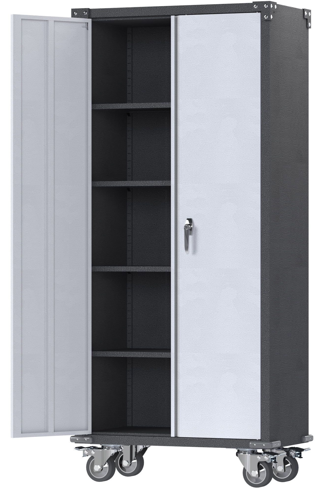 GangMei Metal Rolling Garage Cabinet, 71'' Tall Industrial Storage ...