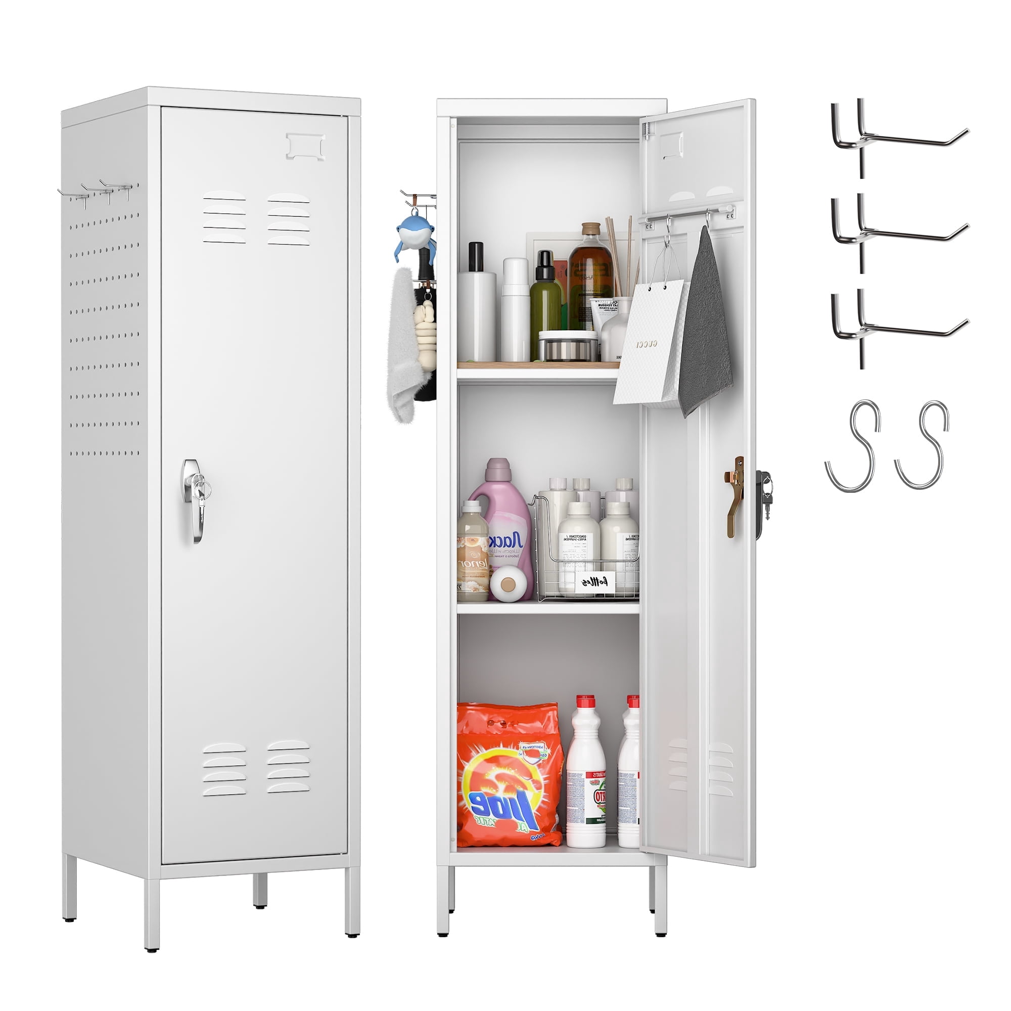 SUPEER Metal Storage Locker for School Office Gym Bedroom,Single Door ...
