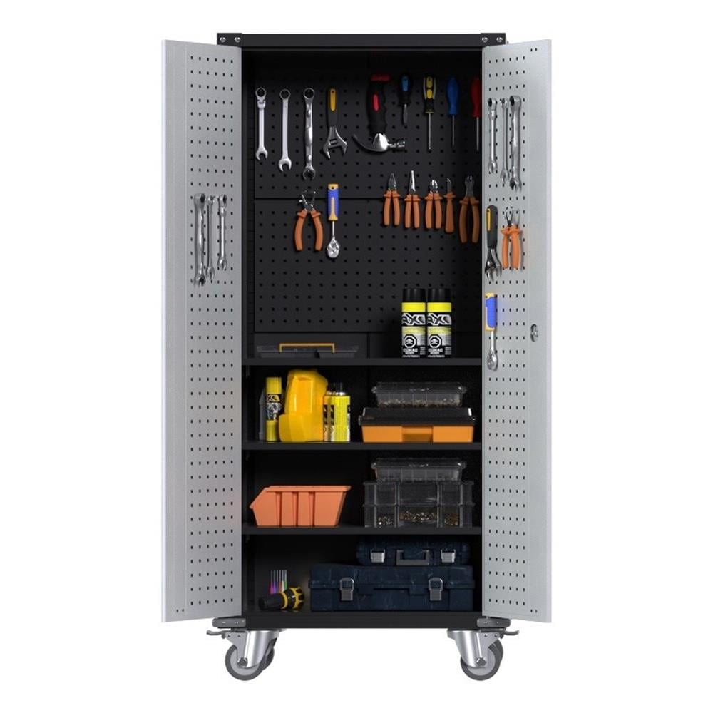 GangMei Metal Tool Storage Cabinet with Pegboard and Shelves - Walmart.com