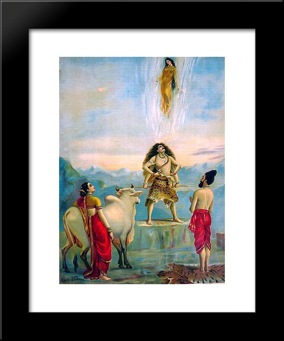 Ganga Avataran or Descent of Ganga 20x24 Framed Art Print by Ravi Varma ...