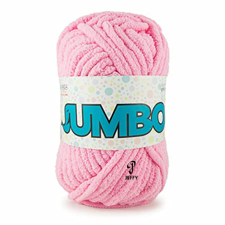 Ganga Jumbo a Bulky Yarn Supersoft Knitting Wool for Your Big Projects 1 Ball 300 GMS Light Pink ...