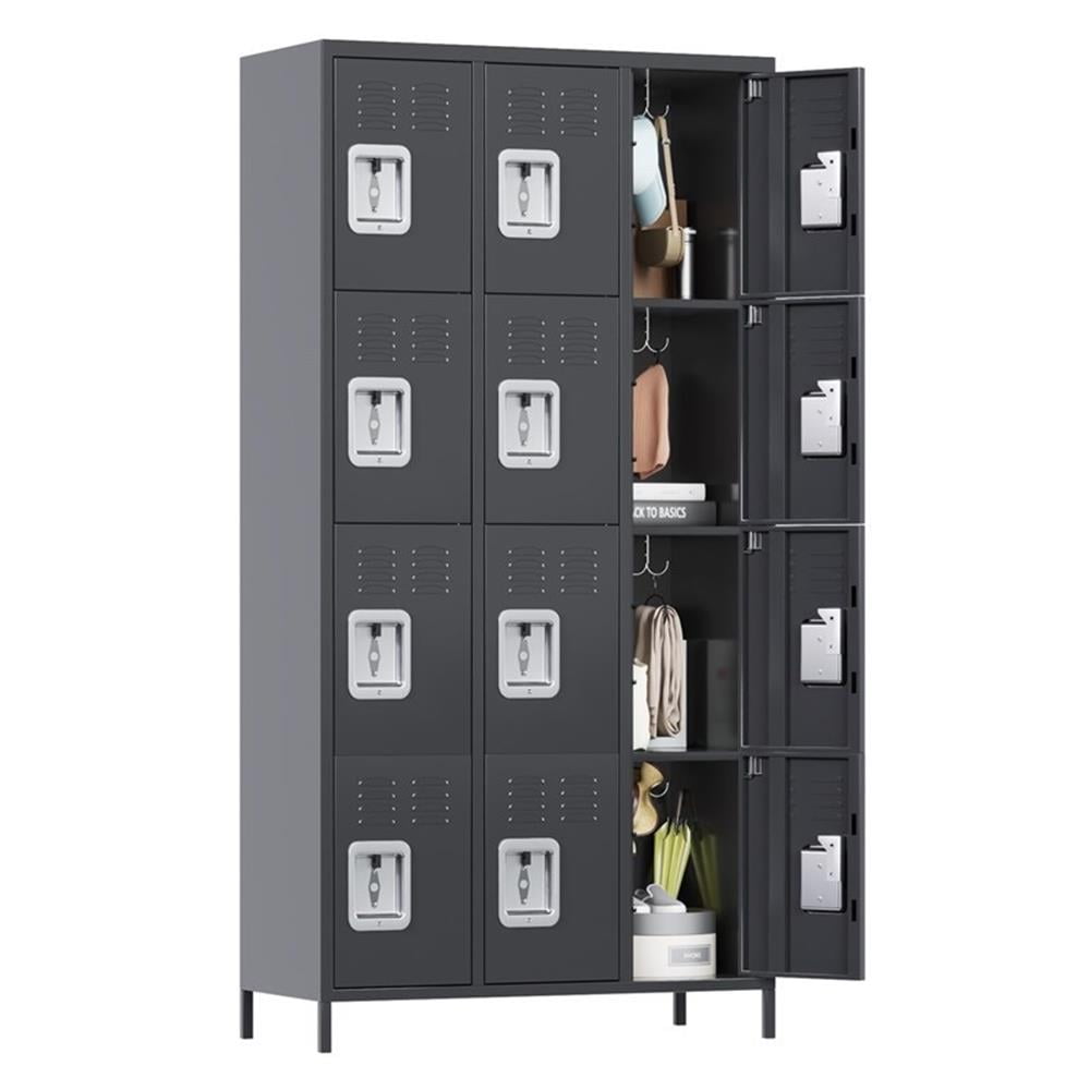 Gangmei Metal Locker with 12 Door for School and Employee Dark Gray ...