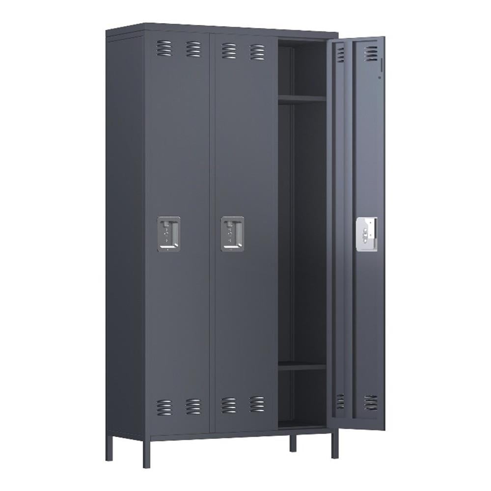 Gangmei Metal Locker with 3 Door for School and Employee Dark Gray ...