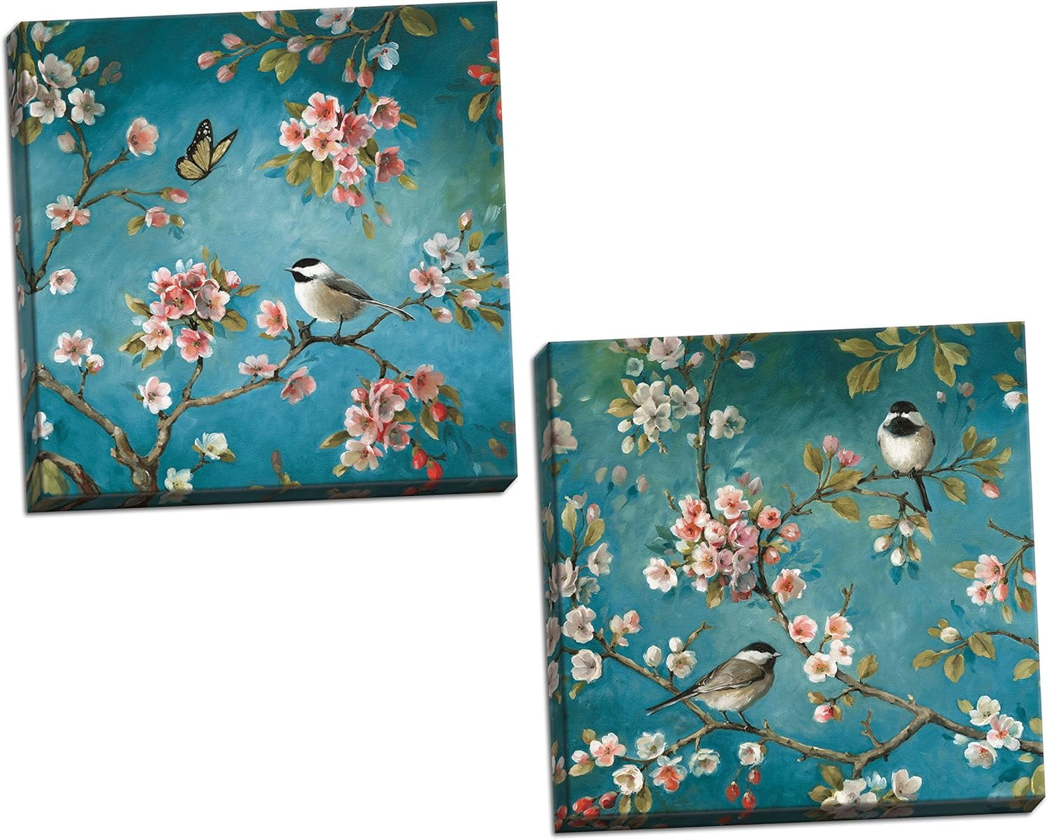 Gango Home Décor Beautiful Turquoise Cherry Blossom, Bird and Butterfly ...