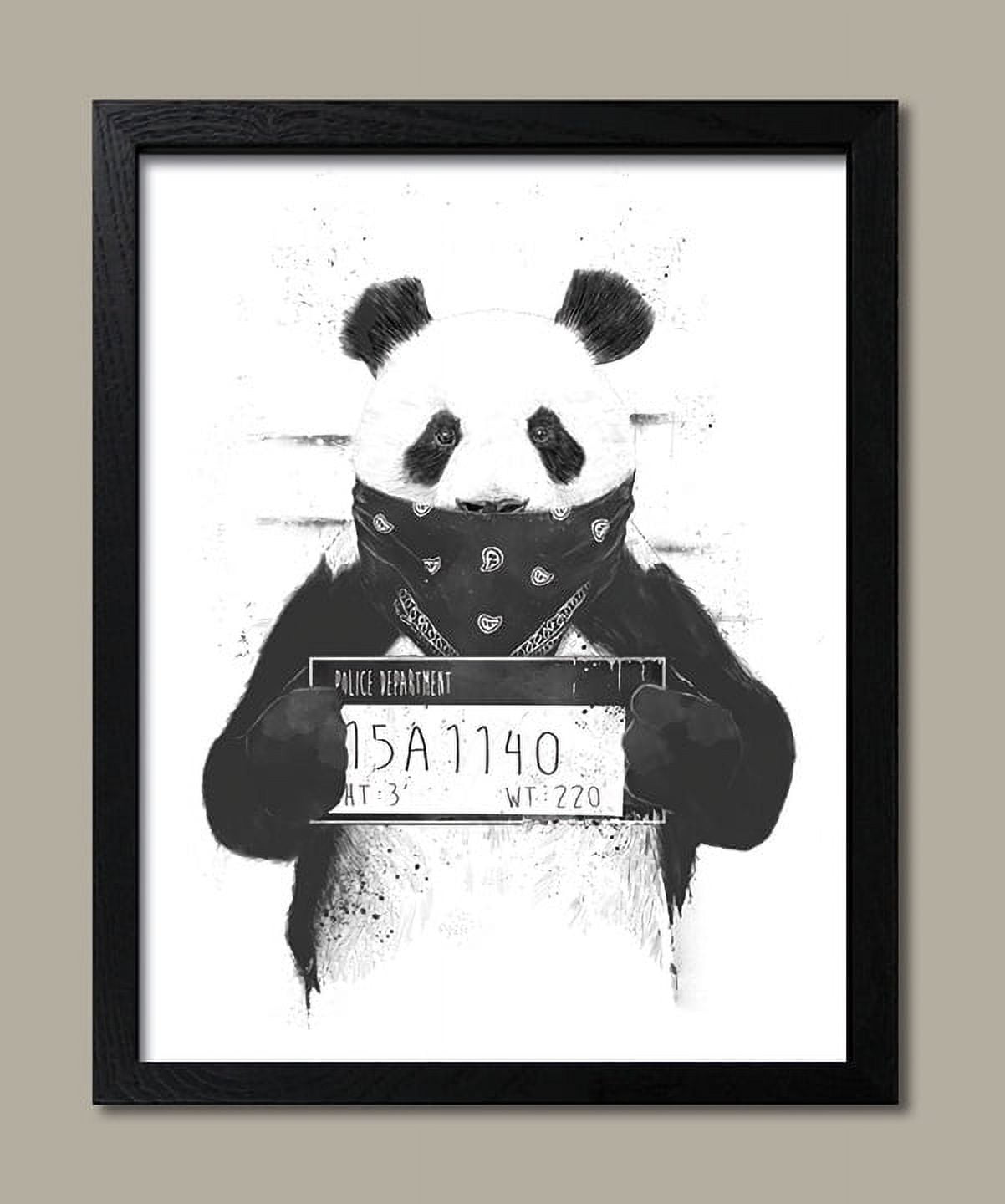 Gango Home Decor Bad Panda | Black & White Panda Bear Mugshot; One ...