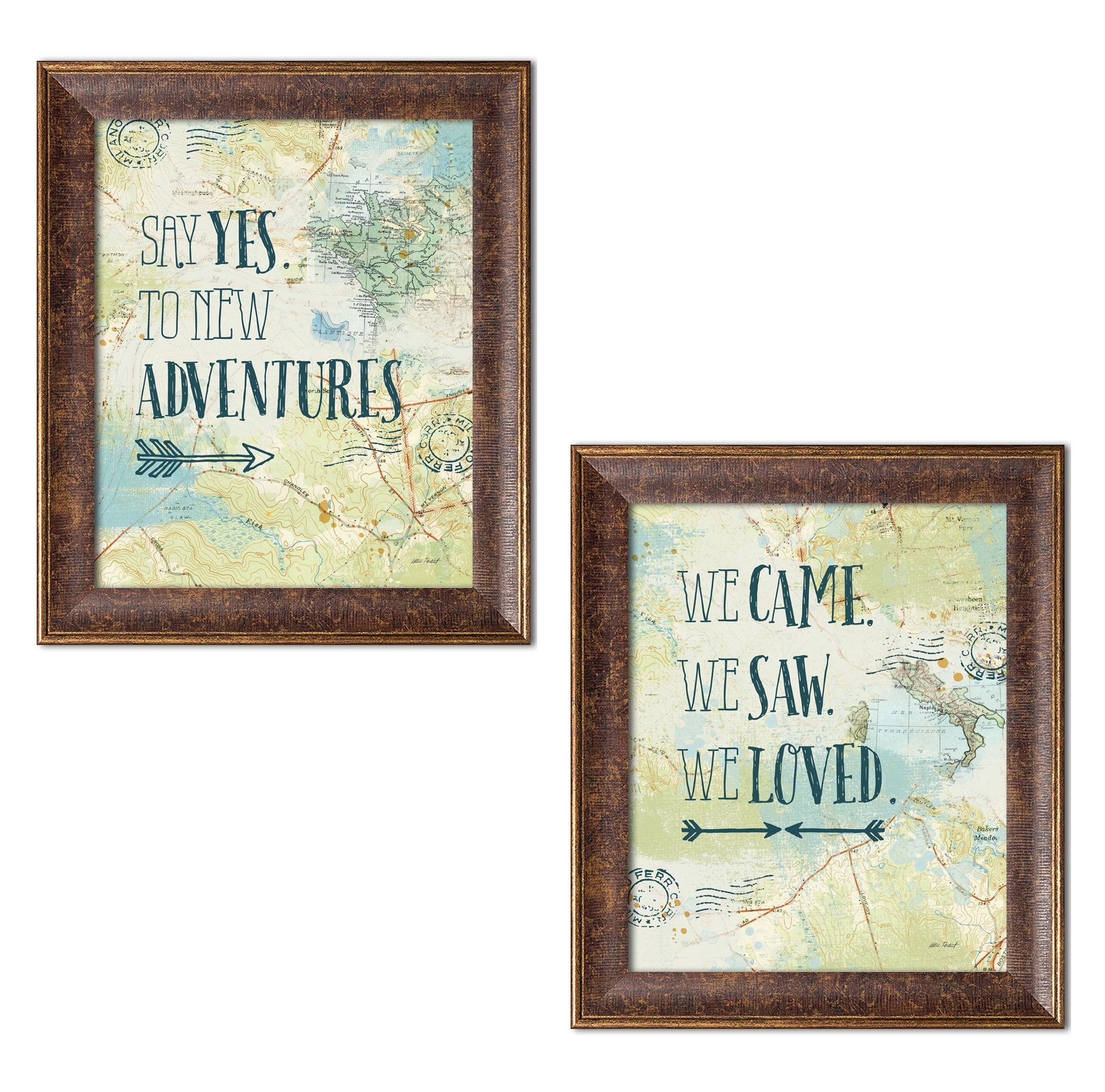 Gango Home Decor Casual Map Sentiments II & Map Sentiments III by Katie ...